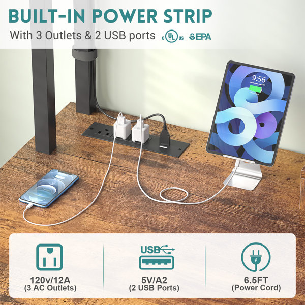 Wrought Studio™ Steinber L Shaped Desk with Hutch & Monitor Stand, Home ...