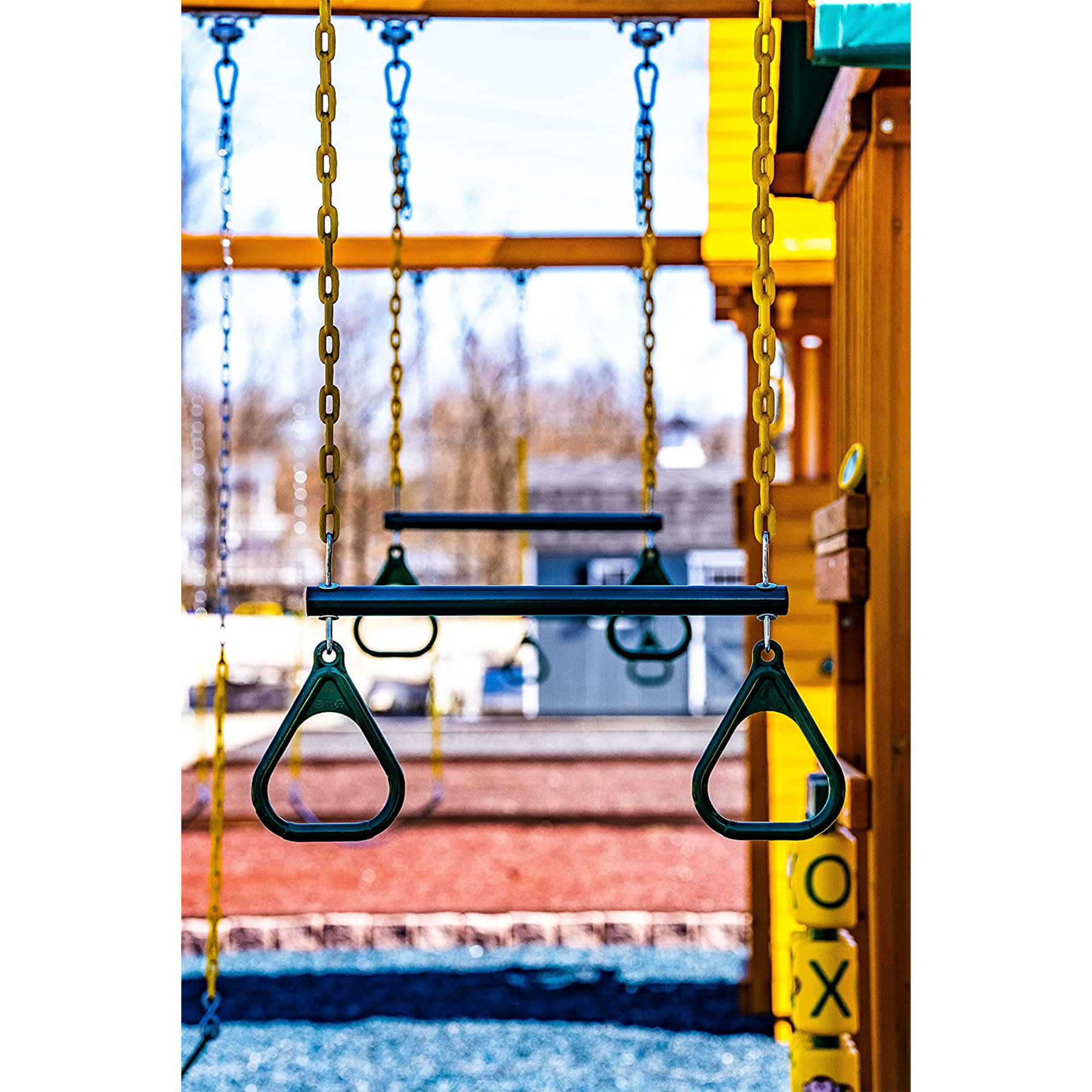 Eastern Jungle Gym Gym Ring/Trapeze Bar Combo with Coated Chains ...