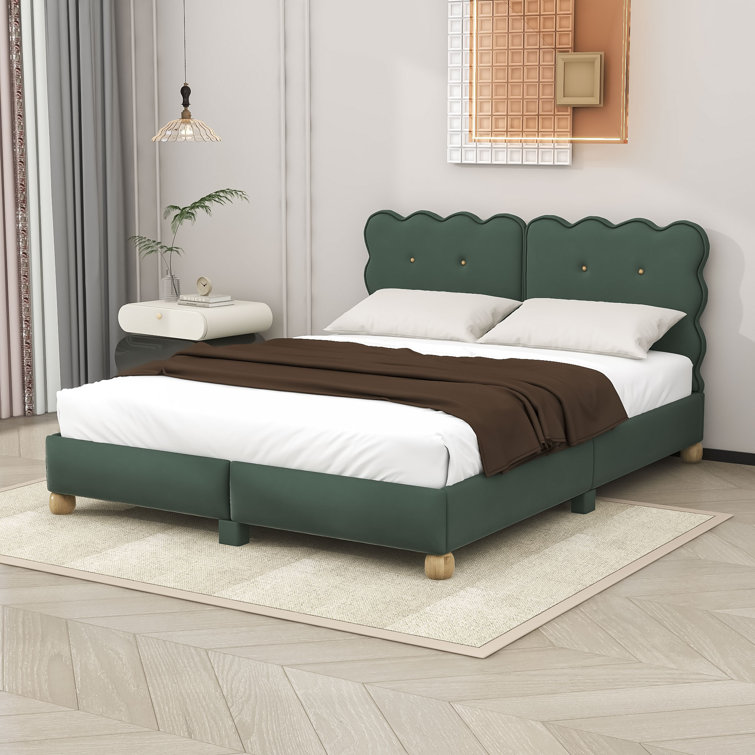 Charlton Home® Aveline Upholstered Platform Bed with Support Legs | Wayfair