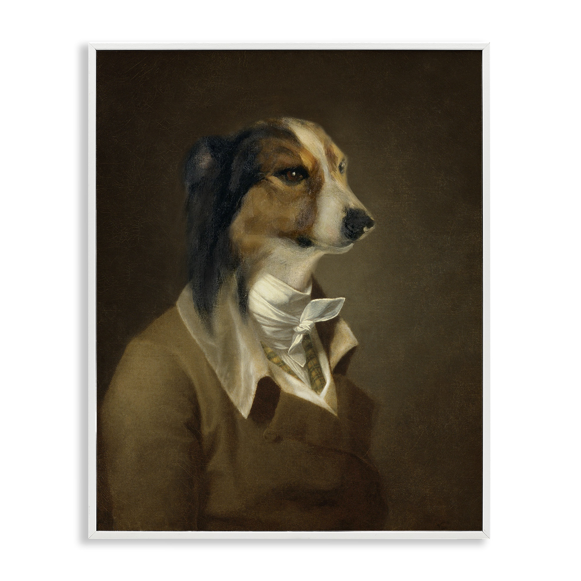 Stupell Industries Classic Attire Dog Portrait Framed Giclee Art by CAD ...