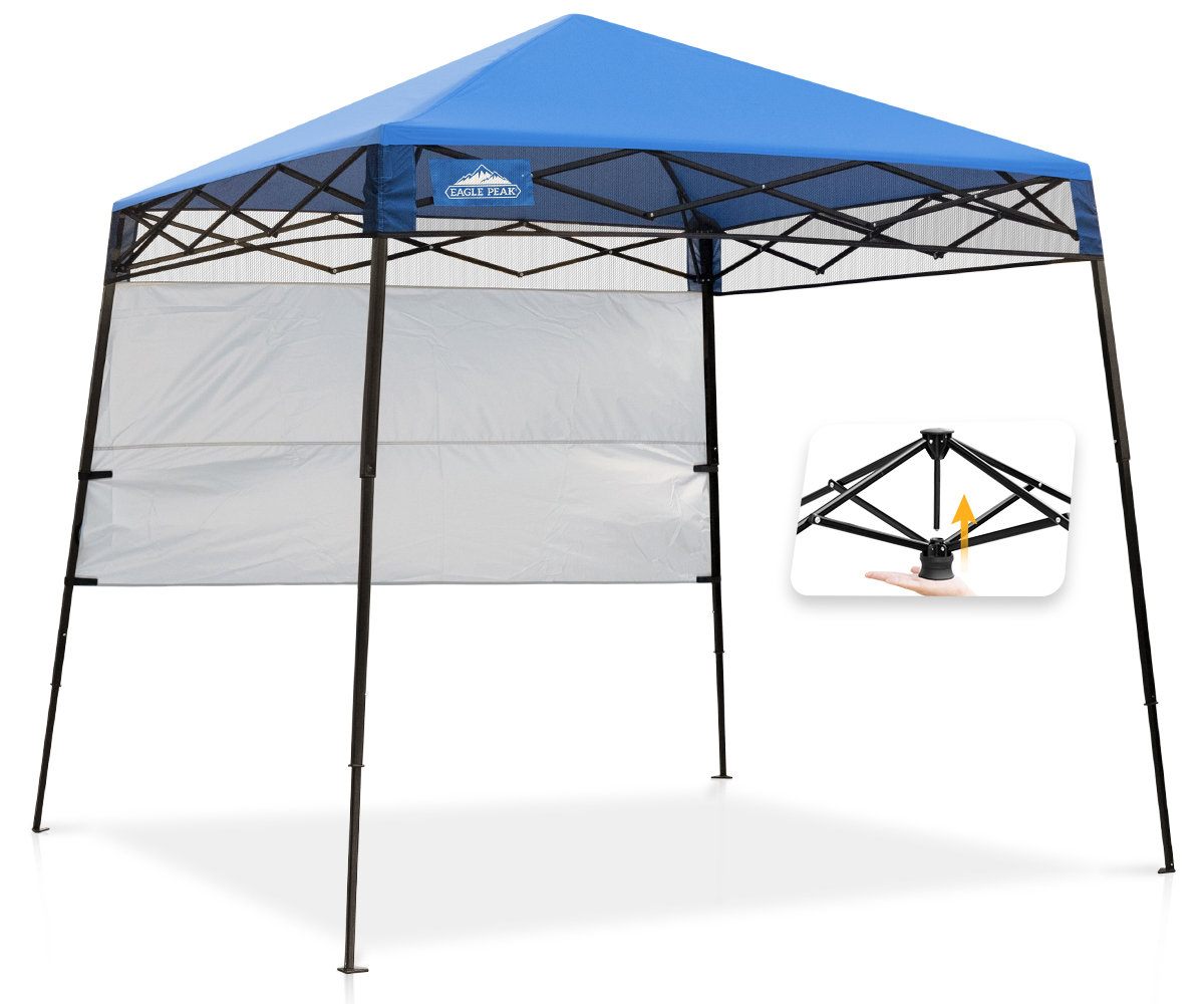 EAGLE PEAK Pop Up Canopies 8 Ft. W x 8 Ft. D Adventure Slant Leg Steel ...