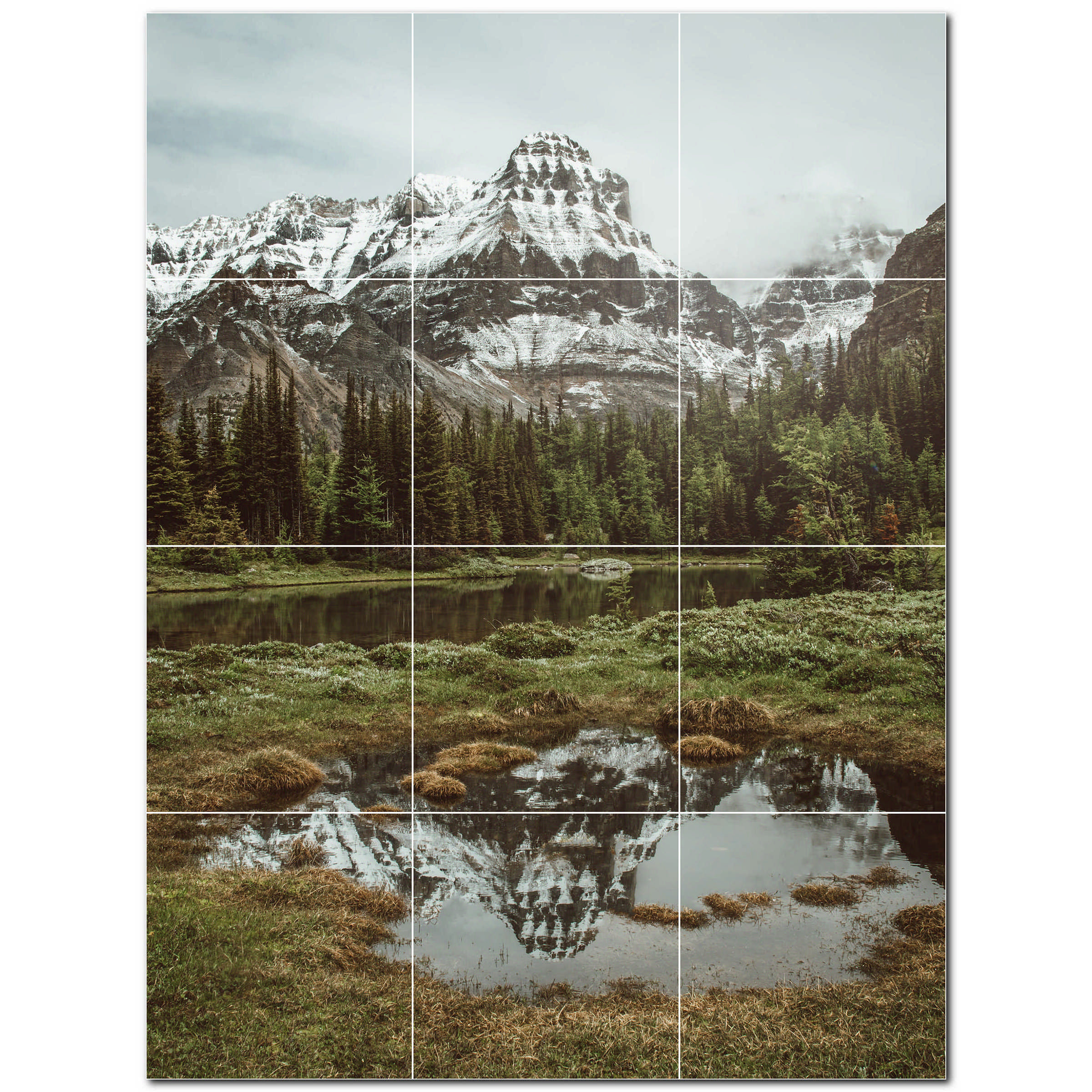 Picture-Tiles.com 12.75" x 17" Ceramic Mountains Photo Decorative Mural ...