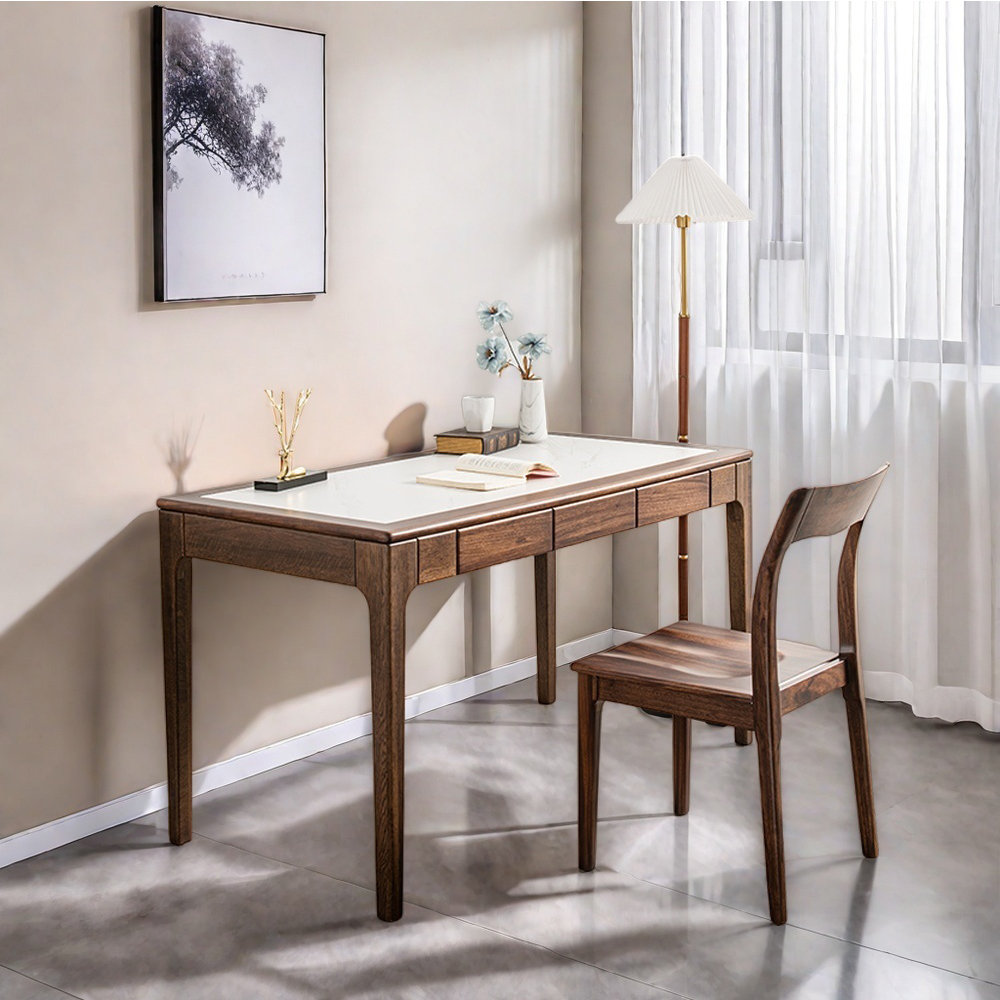 Wrought Studio Chinese style desk paired with solid wood chair ...