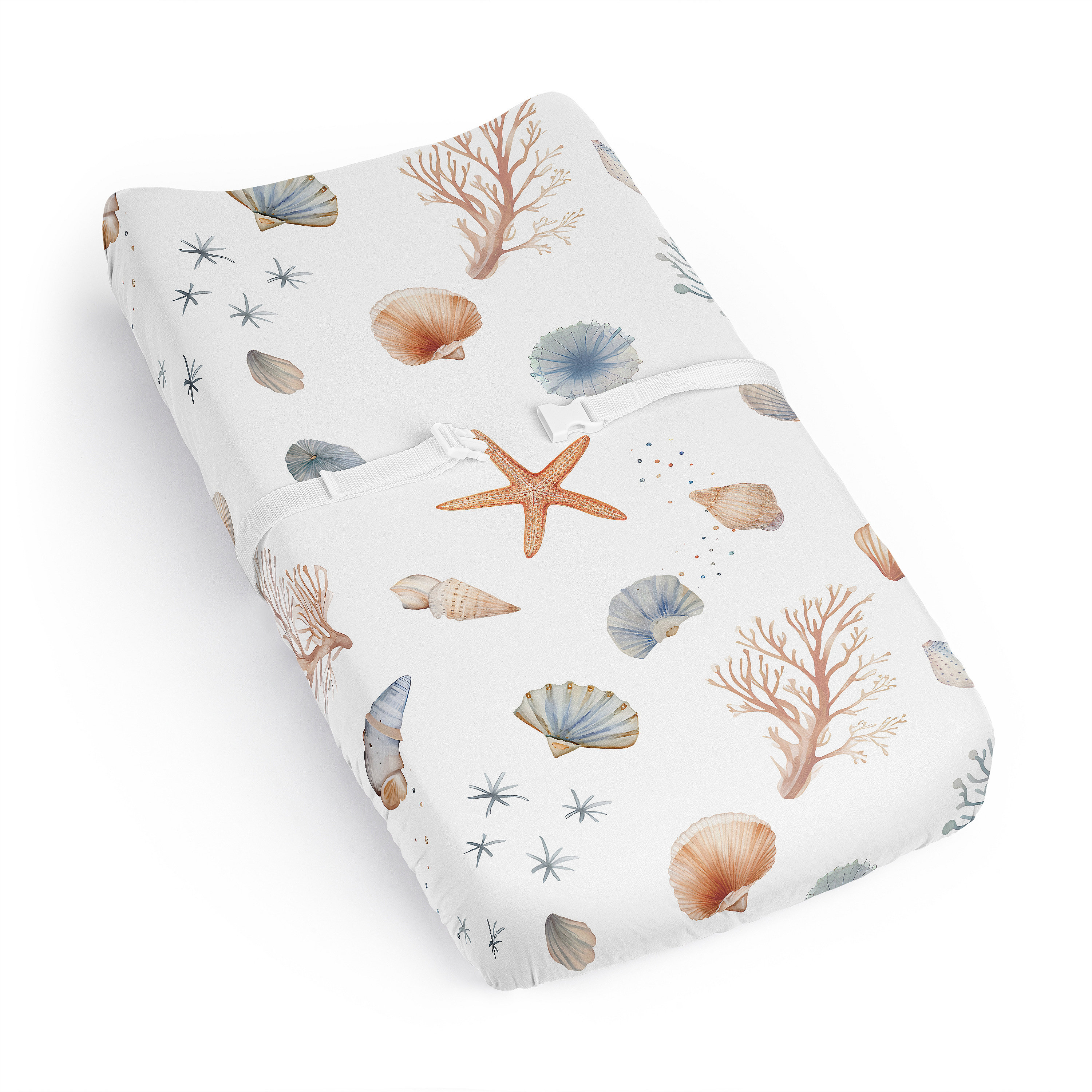 Sweet Jojo Designs Ocean Seashells Changing Pad Cover Sheet | Wayfair