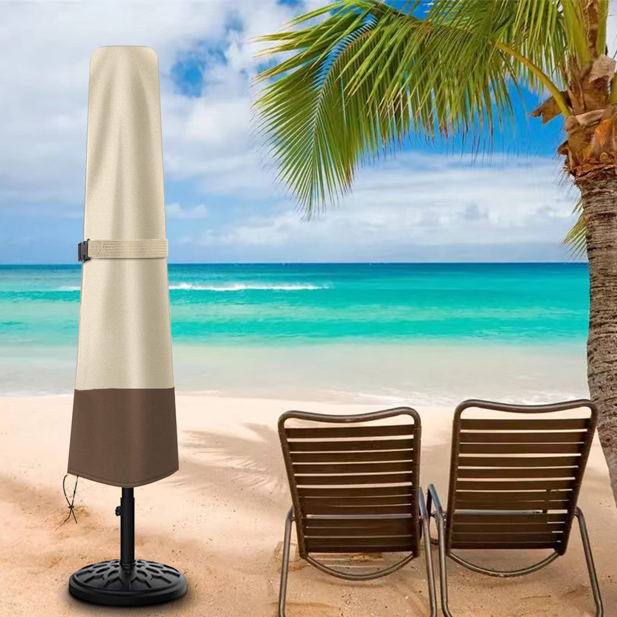 Rebrilliant Umbrella Cover For 6Ft To 9Ft Patio Umbrellas, Waterproof ...