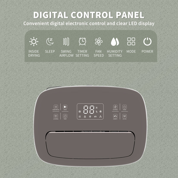 Shinco 86 Pints Per Day Console Dehumidifier For Rooms Up To 5000 Sq ...