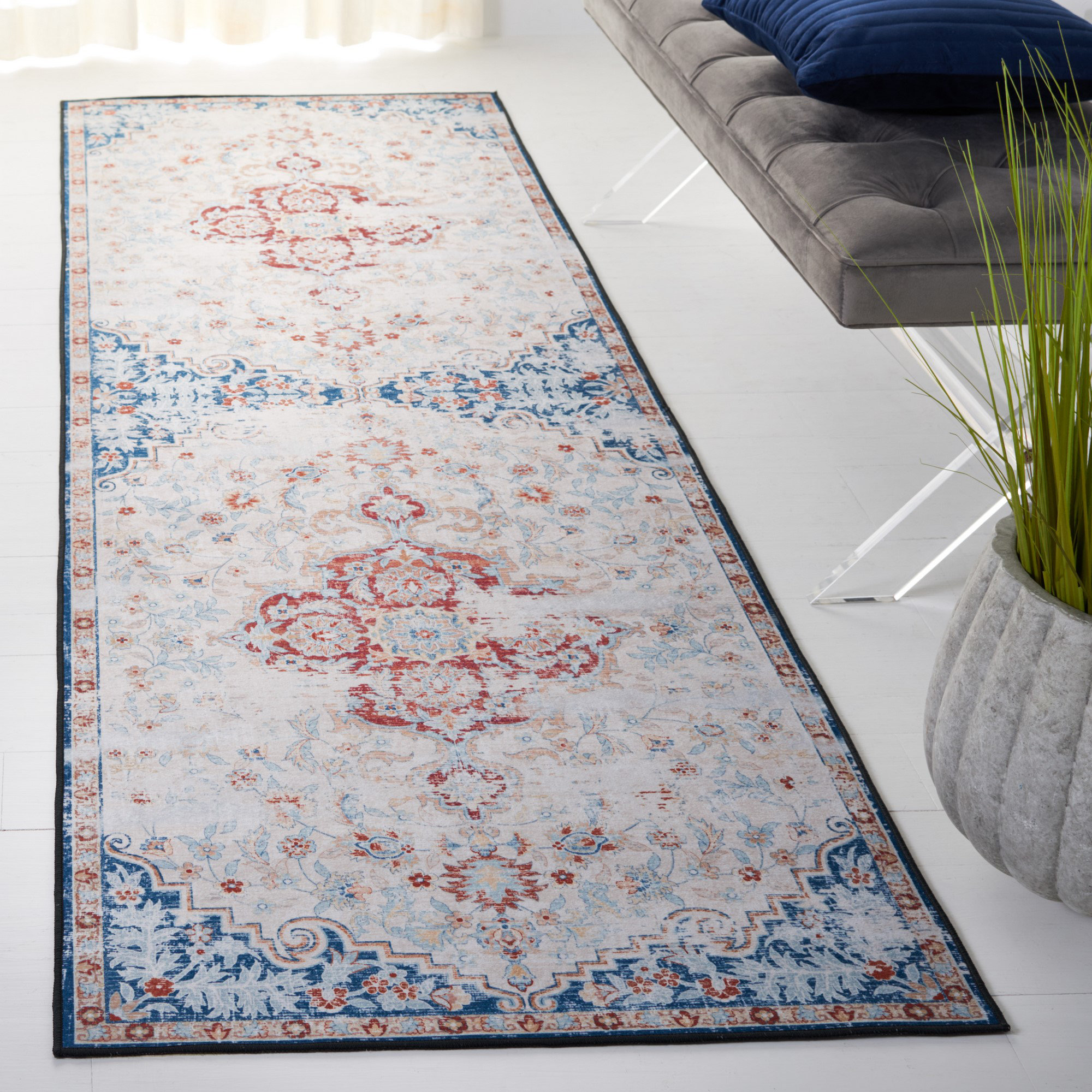 Bungalow Rose Tucson Performance Machine Washable Oriental Rug | Wayfair
