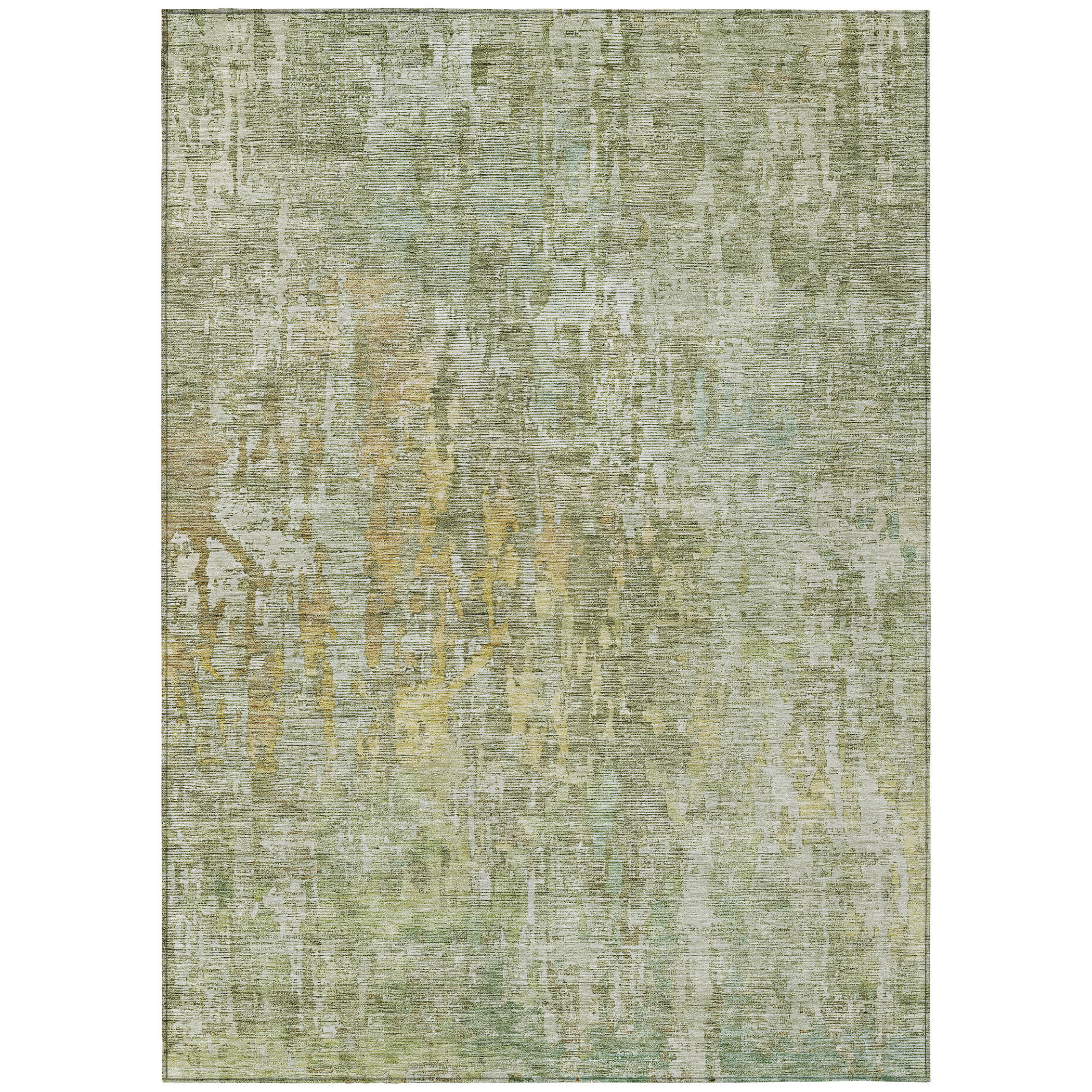 Bungalow Rose 5' X 8' Sage Abstract Washable Indoor Outdoor Area Rug ...