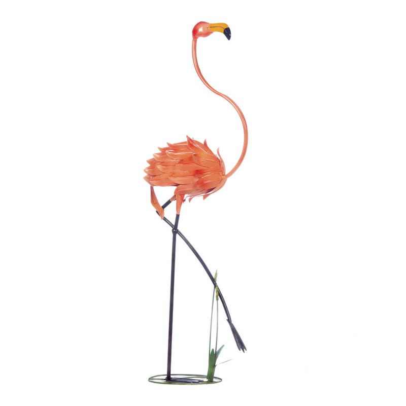 Highland Dunes Fallon Standing Flamingo Garden Statue "& Reviews" | Wayfair
