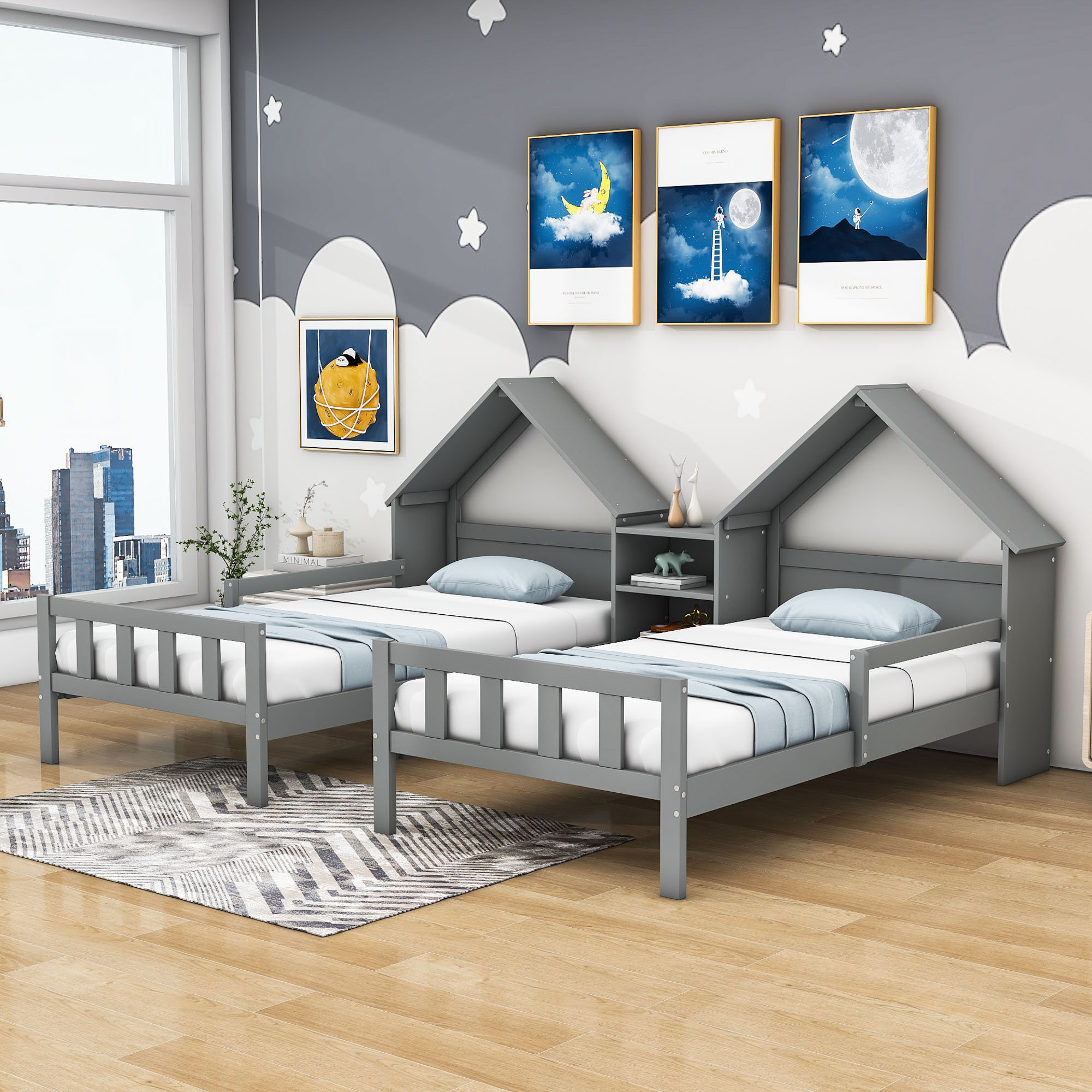 Harper Orchard Ludewig Twin Platforms with Shelves by Harper Orchard ...