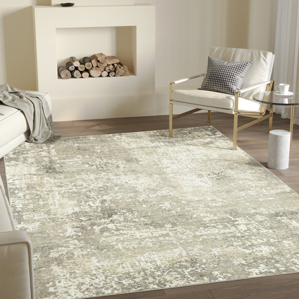 17 Stories Washable Rug, Anti-Slip Abstract Area Rug, Stain Resistant ...
