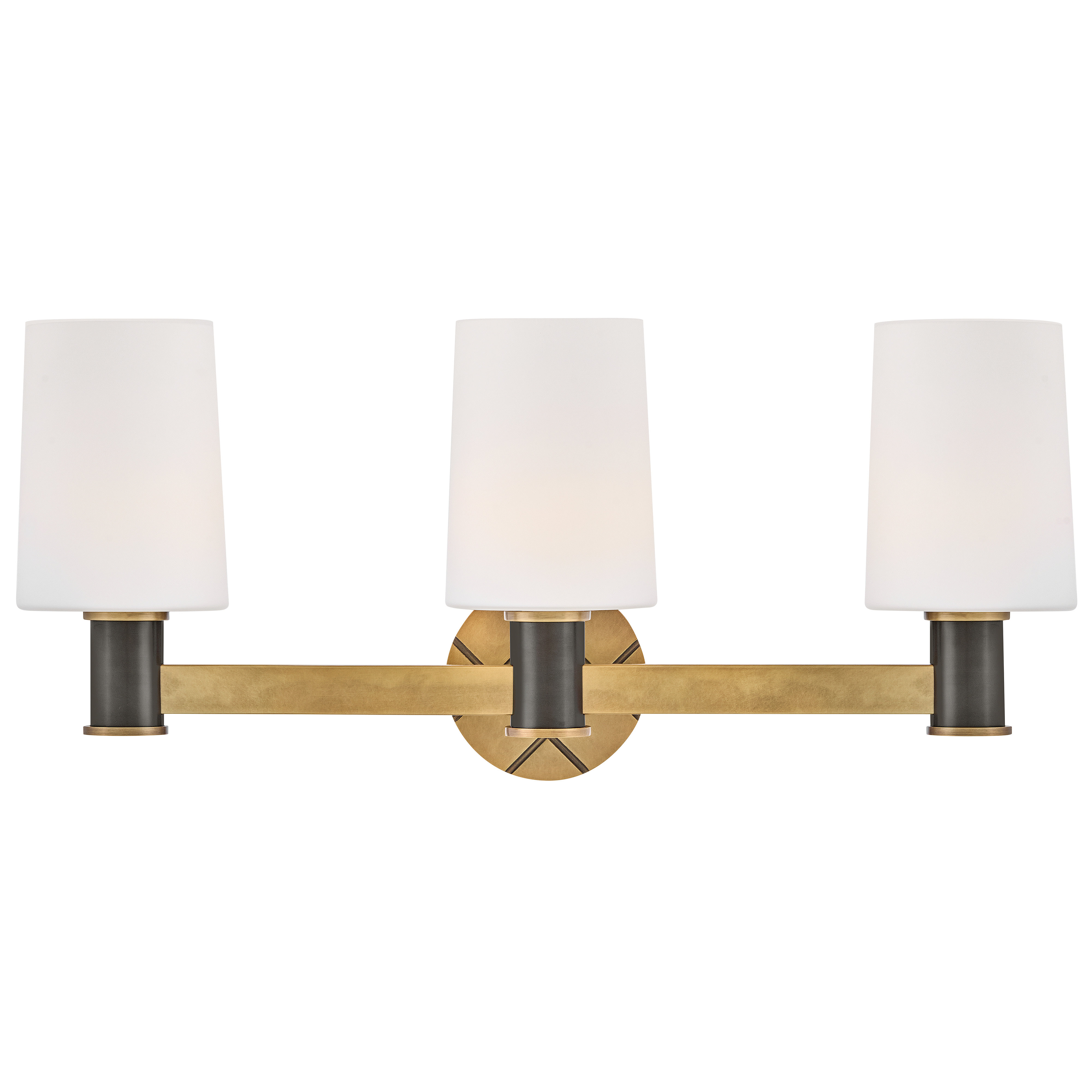 Hinkley Declan Medium Three Light Bath Vanity with Crosshatch Motif | Wayfair