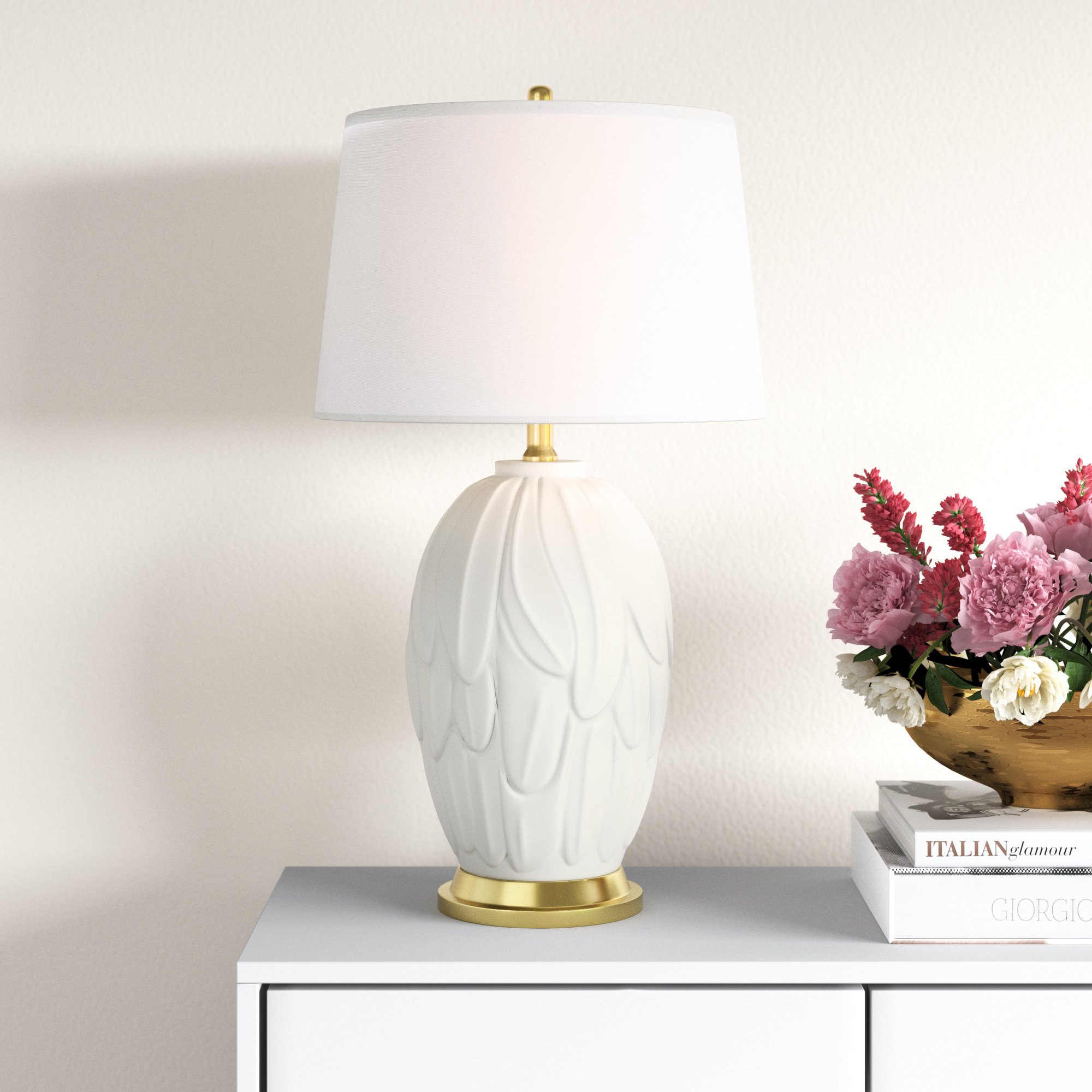 Rosdorf Park Imar 28'' White/Gold Table Lamp - Wayfair Canada