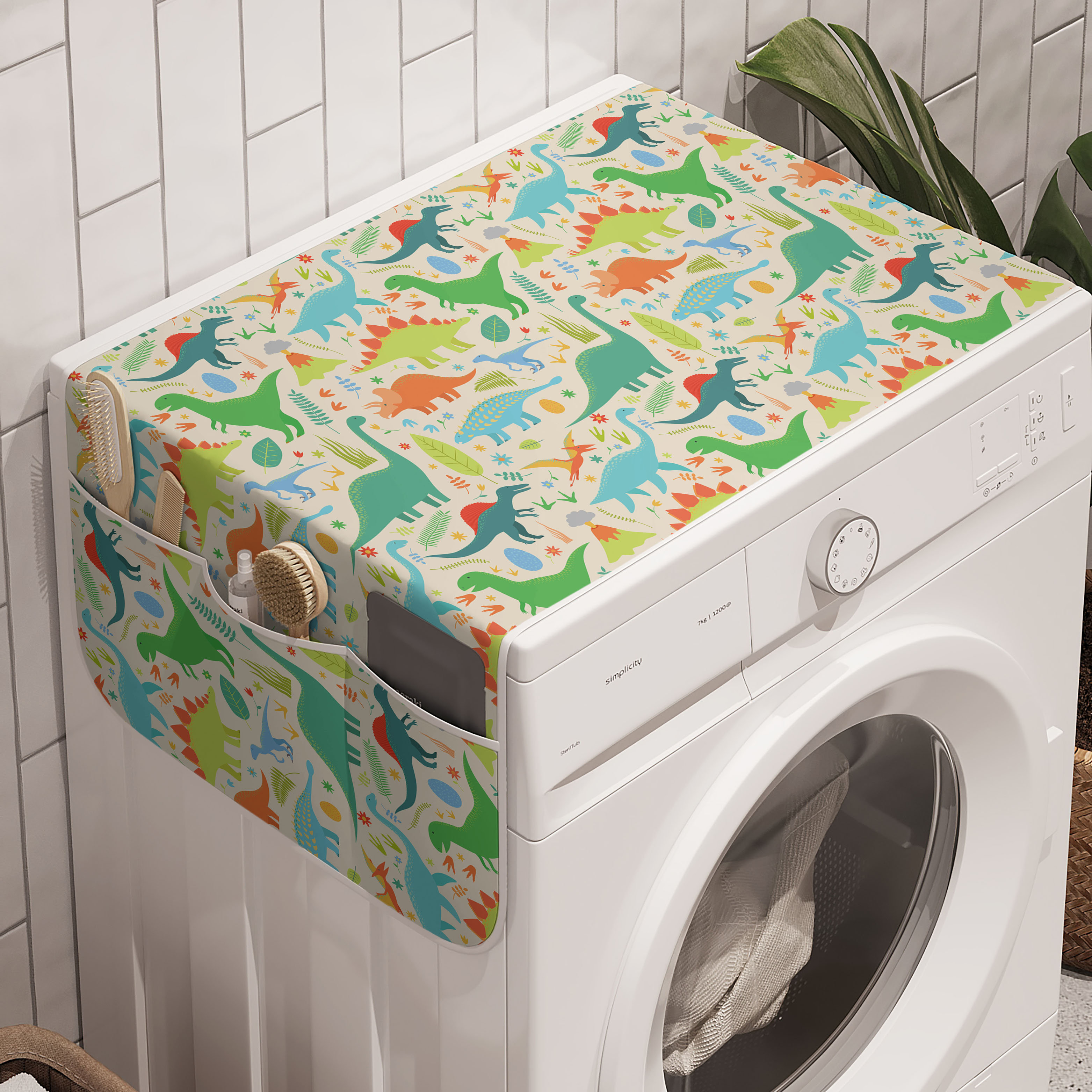 East Urban Home Dino Washing Machine Organizer Pack of 2 47" x 18.5 ...
