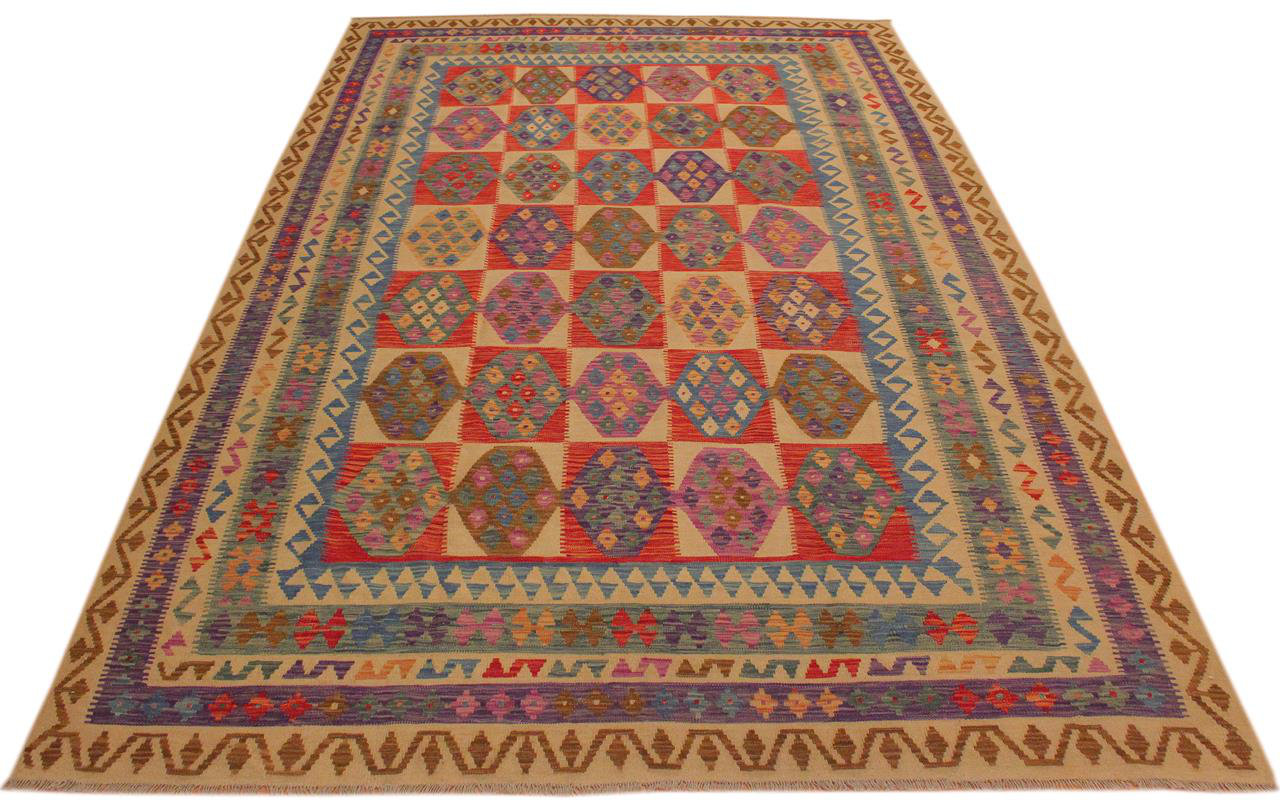 Isabelline One-of-a-Kind Sinclair Handmade Kilim 8'1" x 11'3" Wool Pink ...