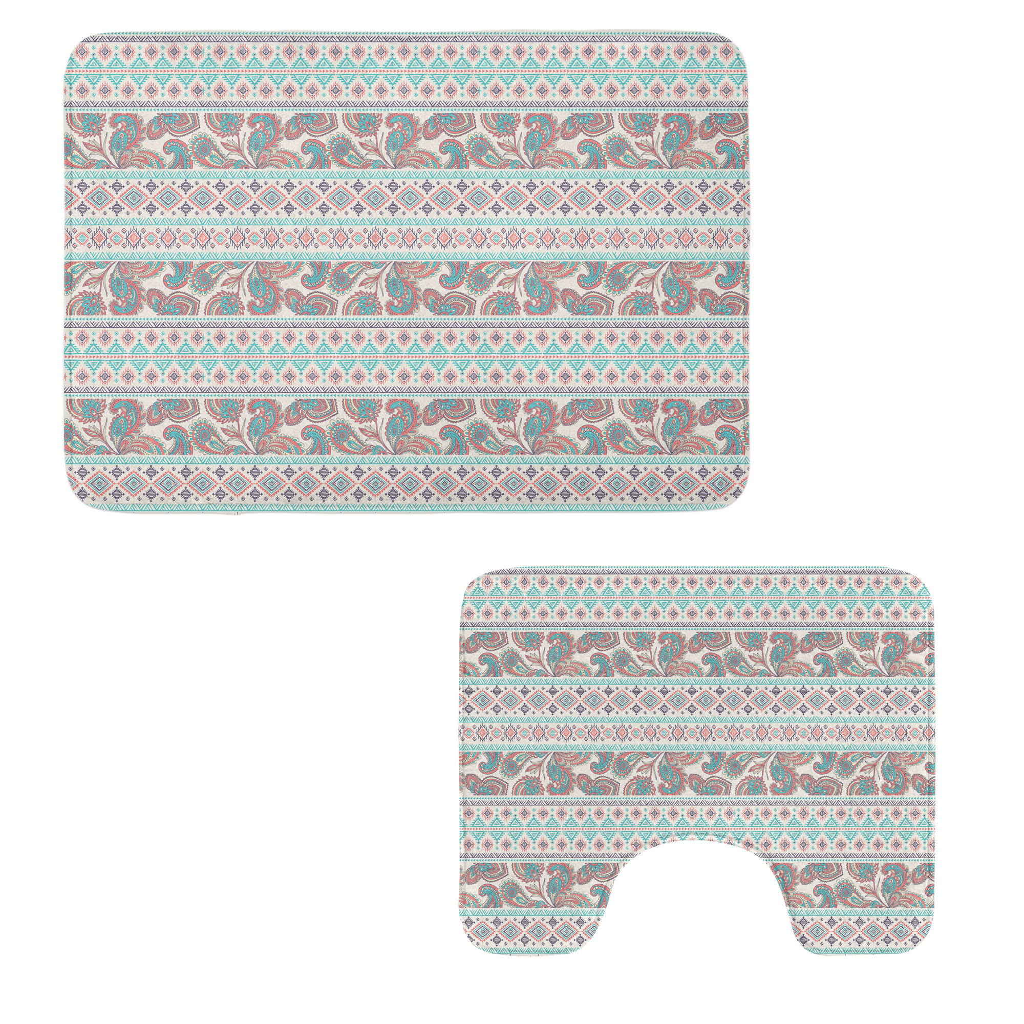 East Urban Home Tribal Bathroom Rug Set 2 Pieces Rectangle & Contour ...