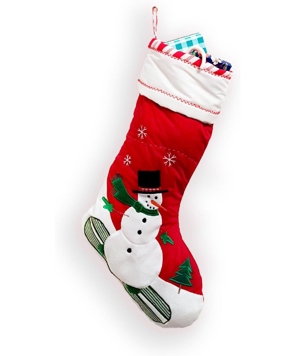 Charlton Home® Christmas Stockings, 20" Quilted Lining Large Embroidery ...