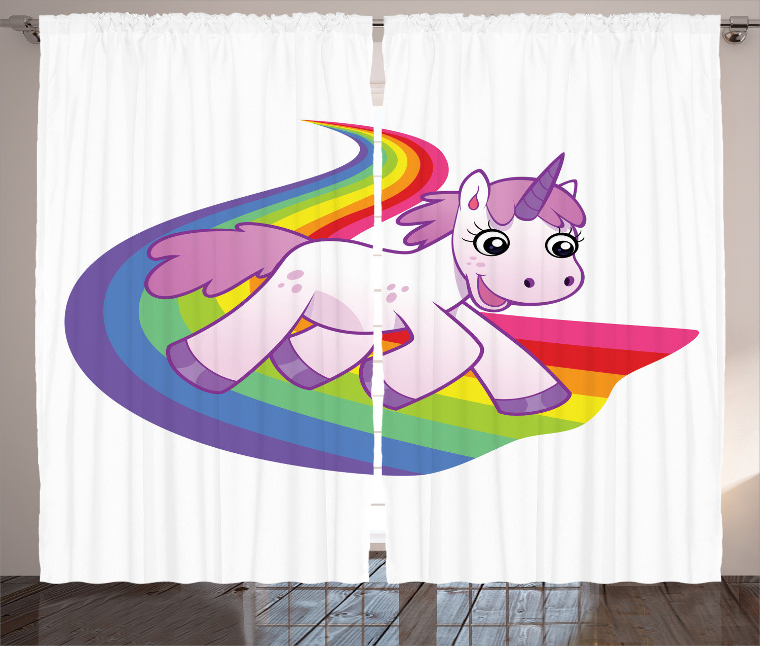 East Urban Home Cartoon Semi-Sheer Rod Pocket Curtain Panels | Wayfair