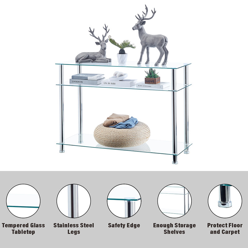Fairmont Park Allysyn 110cm Glass Top Console Table | Wayfair.co.uk