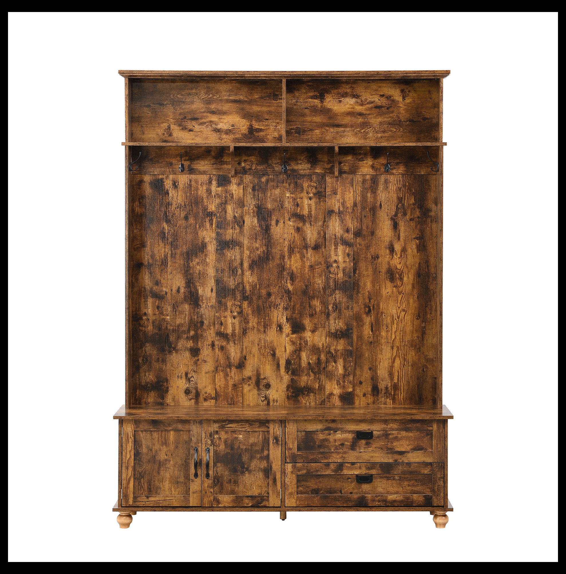 Wildon Home® Modern Style Hall Tree with Storage Cabinet and 2 Large ...