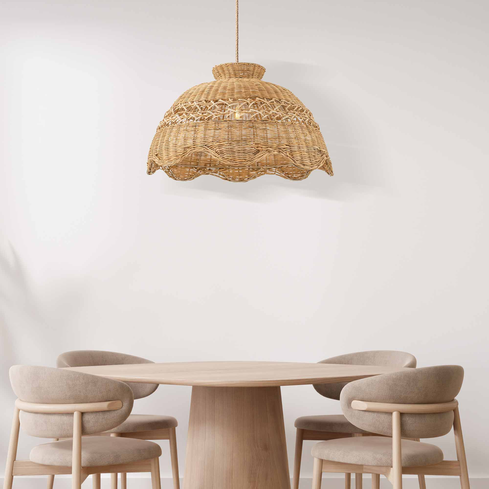 Bay Isle Home™ Ardith 1 - Light Natural Dome Pendant – 18" & 22'' Plug ...