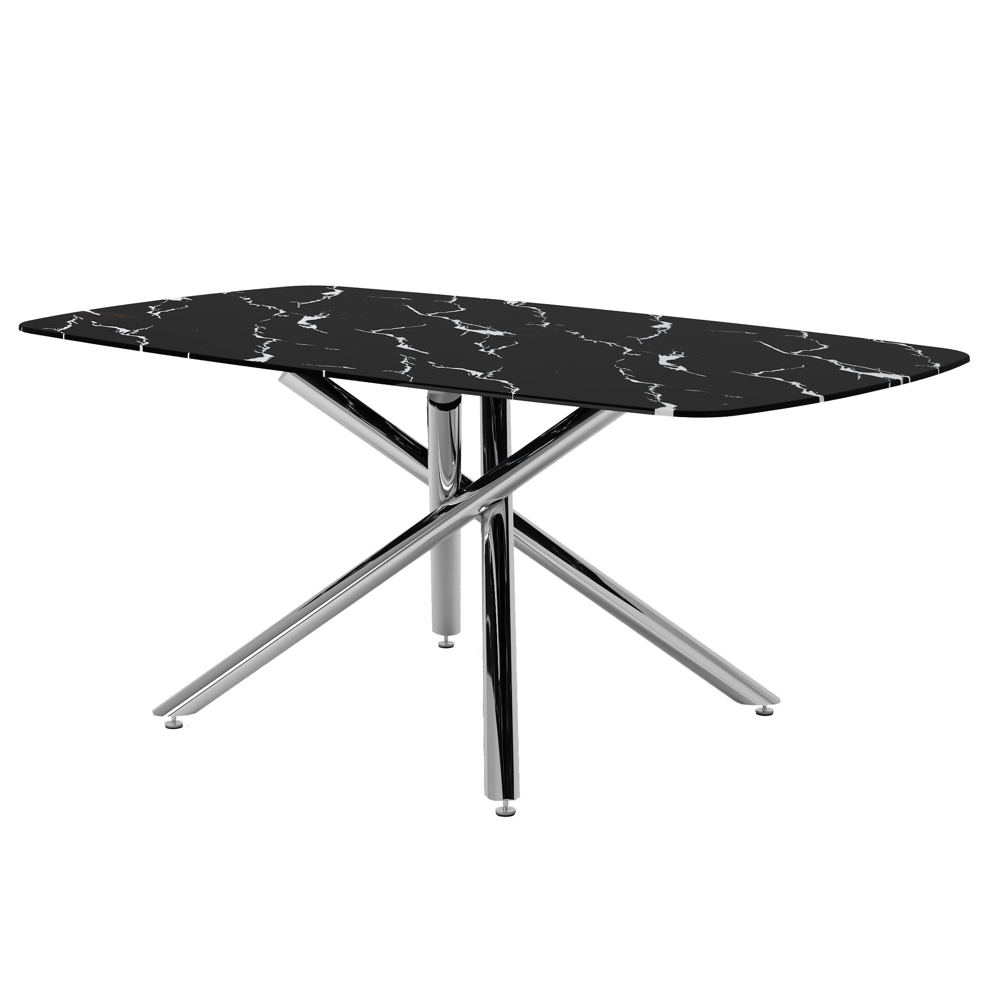 January Furniture 6 Person 71'' L x 29.5'' H Extendable Faux Marble ...