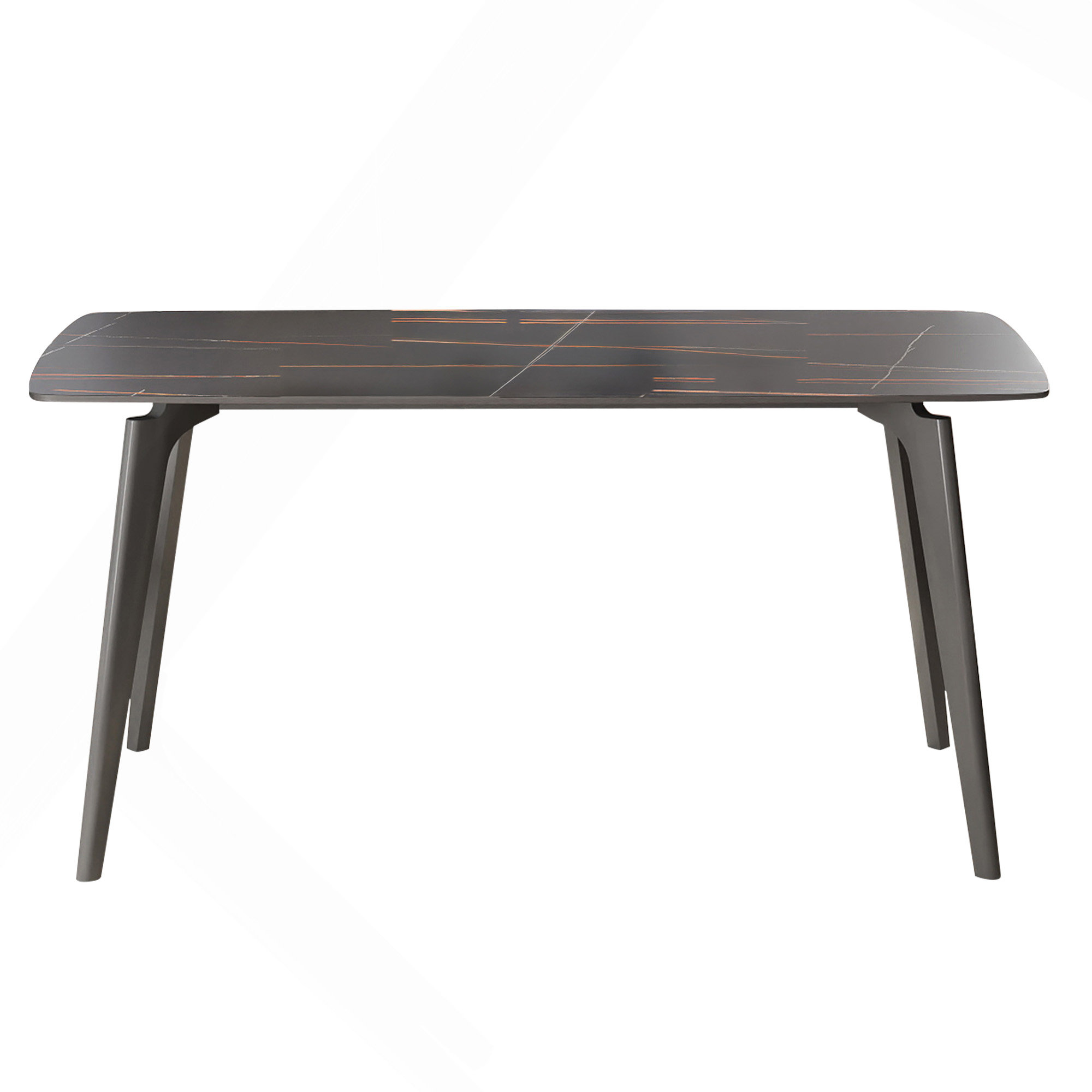 Wrought Studio™ 62.99" Modern Artificial Stone White Curved Edge Dark ...