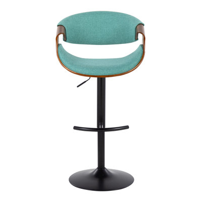 LumiSource Swivel Upholstered Adjustable Height Counter Stool with ...