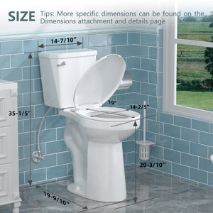 SUPERFLO 21" Extra Tall Toilet| Elongated Two Piece Toilet with ...