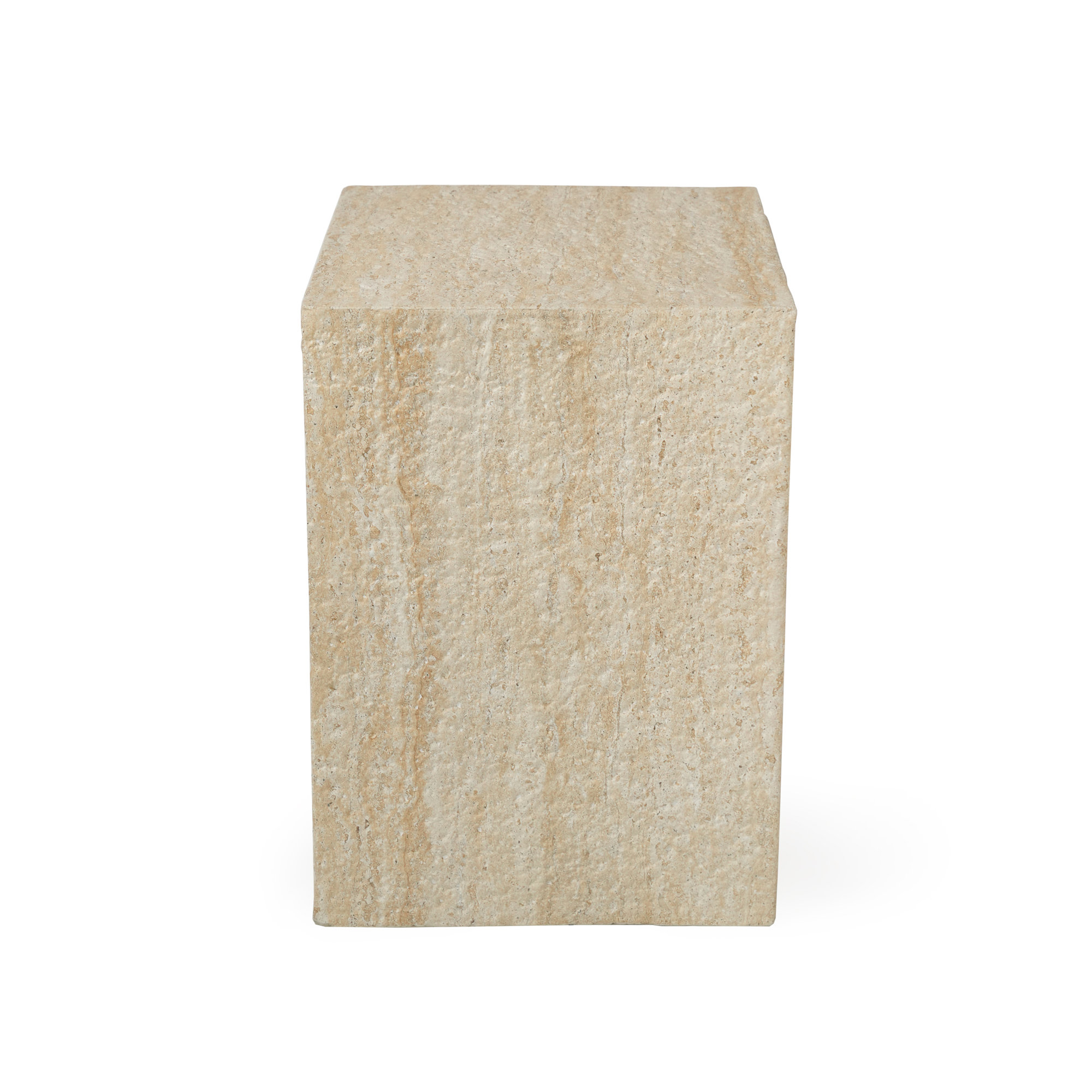 RST Brands Grover Outdoor Faux Stone Pedestal Side Table - White ...