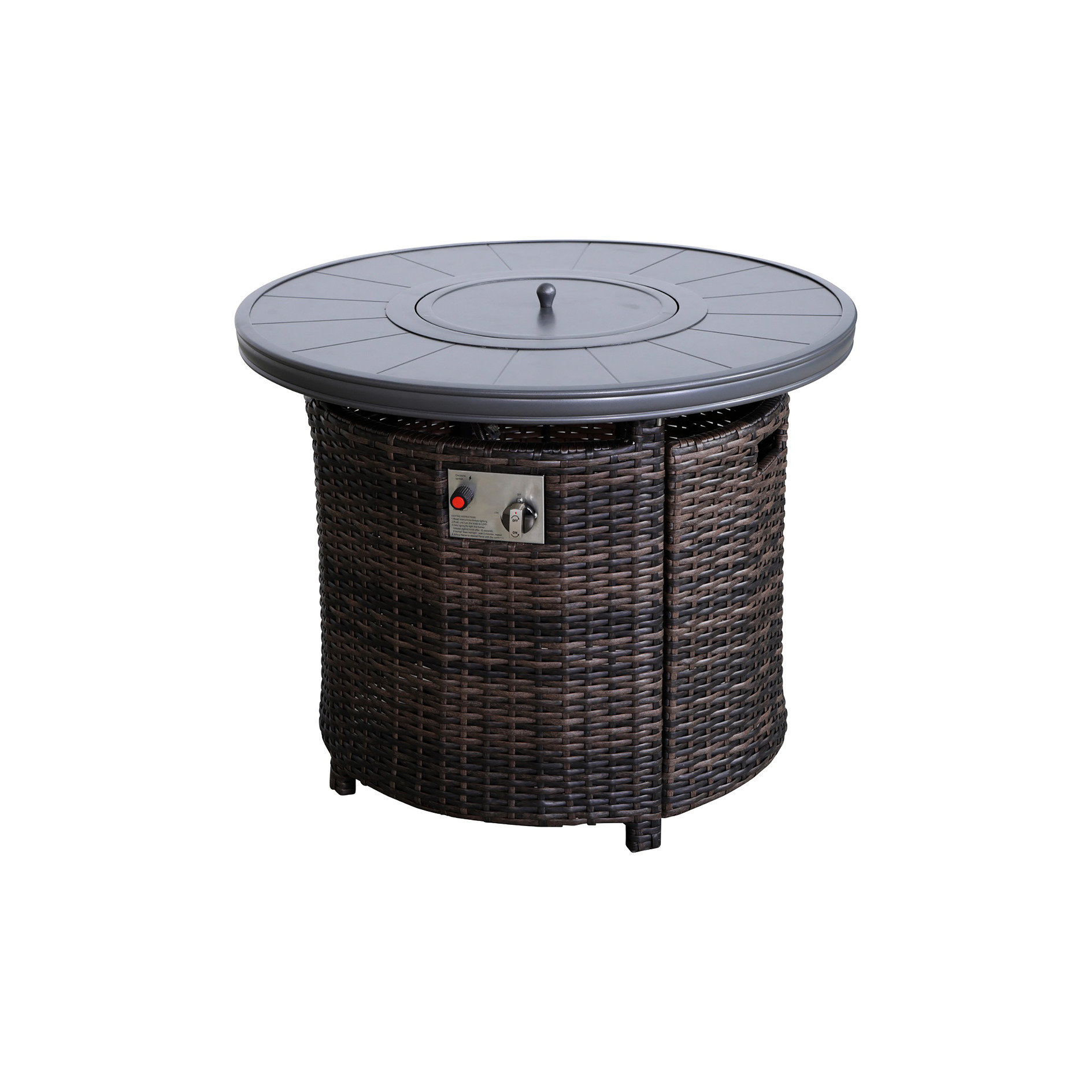 Latitude Run® 25" X 32" Aluminum Outdoor Fire Pit Table With Lid, 55000 ...