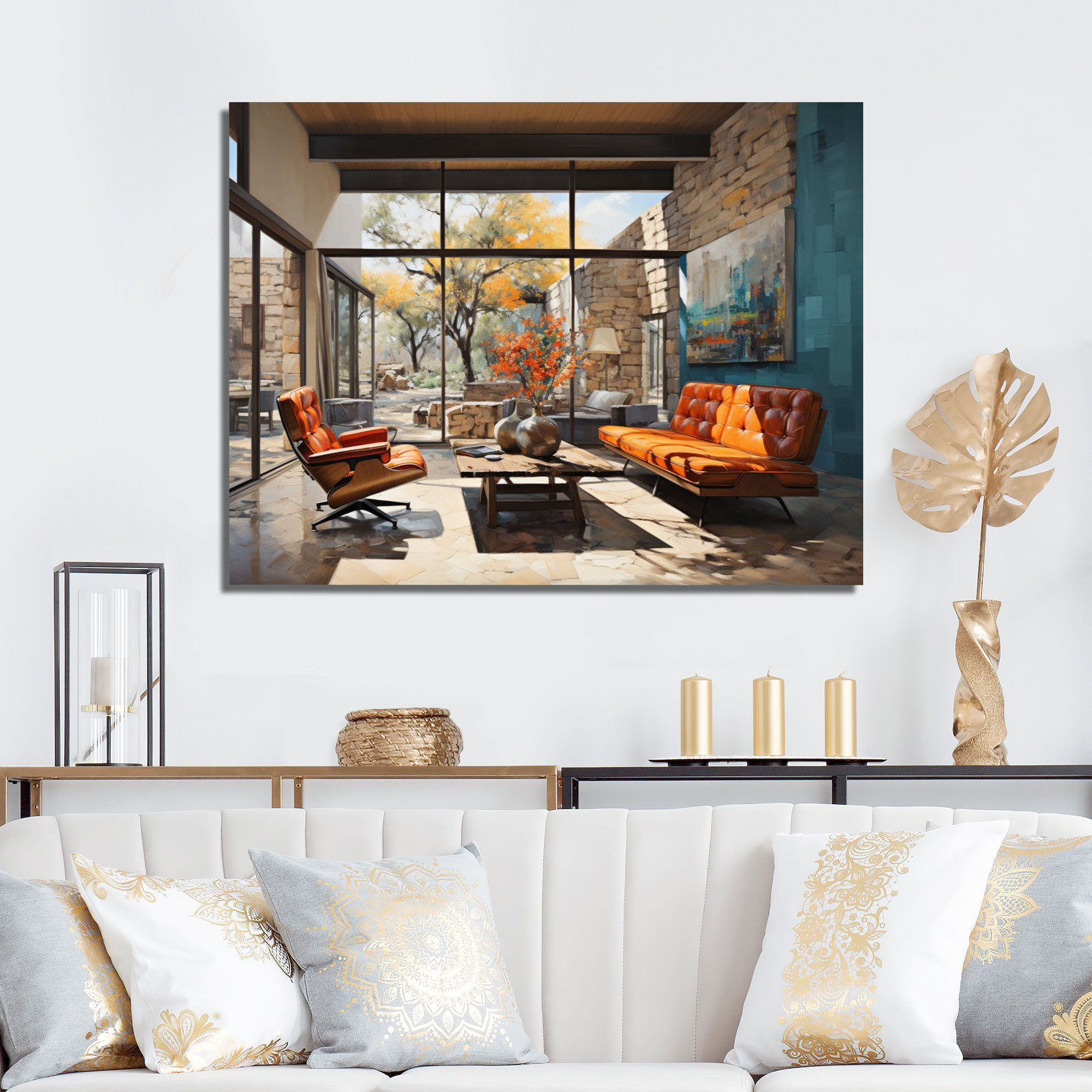 Red Barrel Studio® Orange Mid Century Opulence - Print | Wayfair