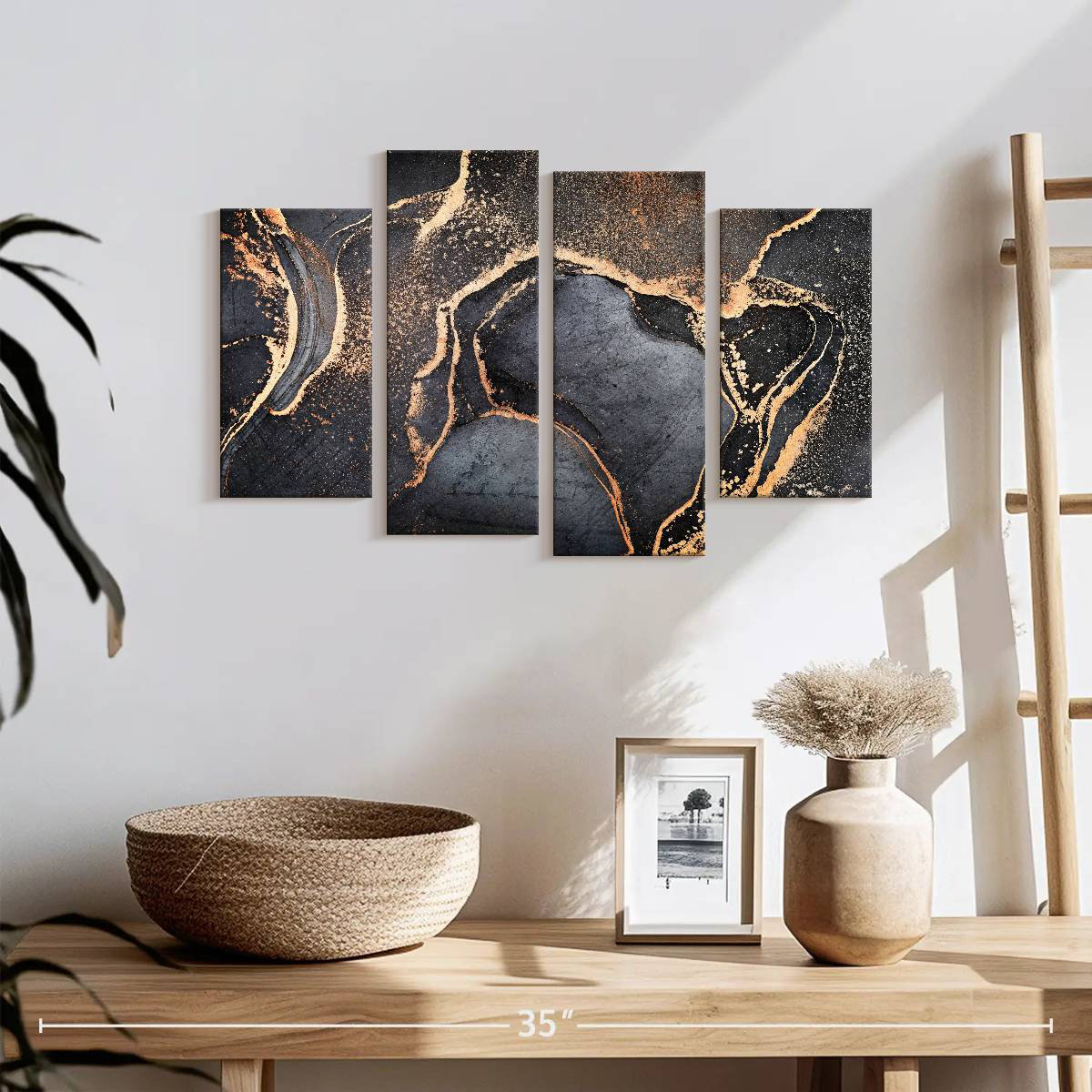 Wade Logan® Avery Rose Gold Abstract | Wayfair