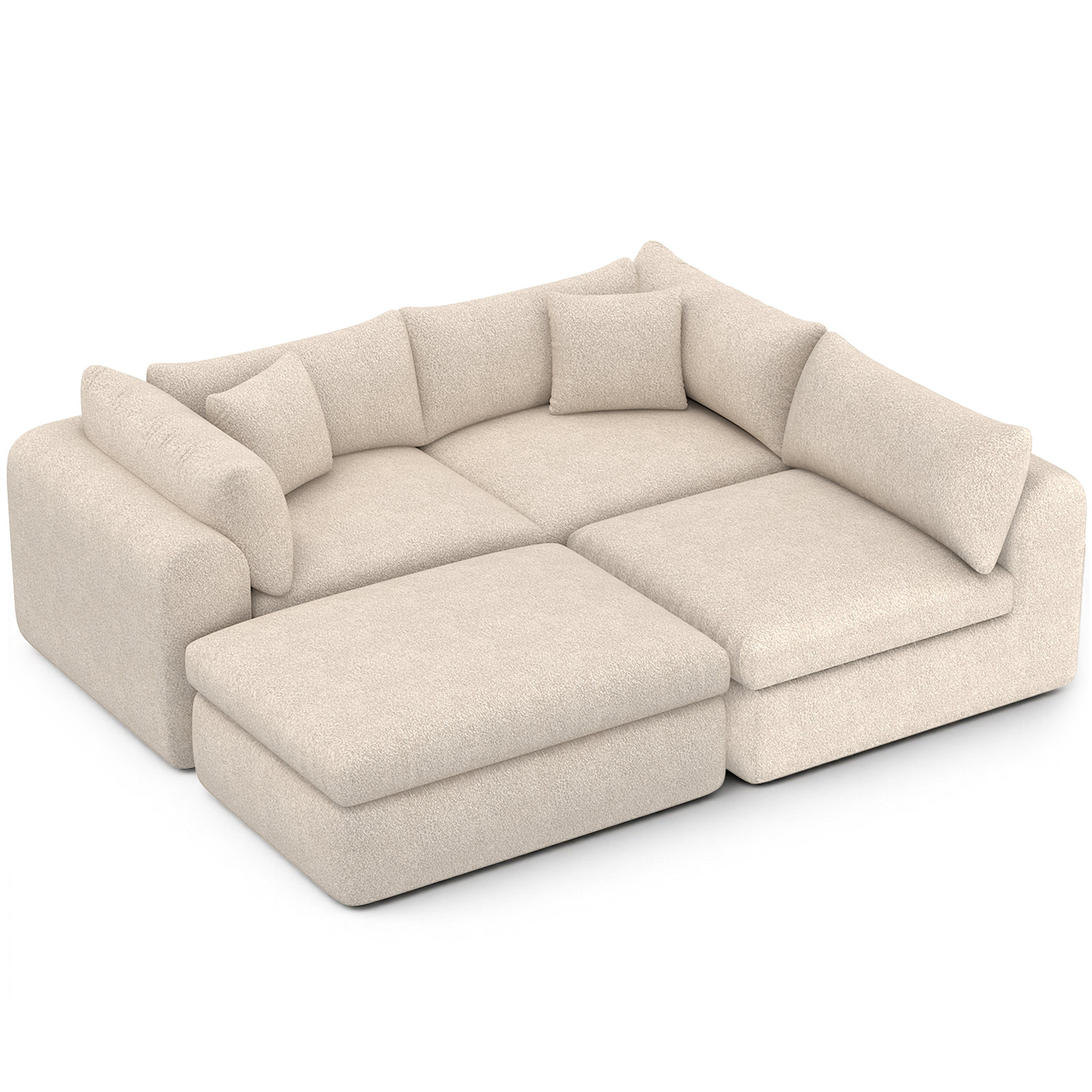 Latitude Run® 113" Modular Sectional Sofa Couches Boneless Convertible ...