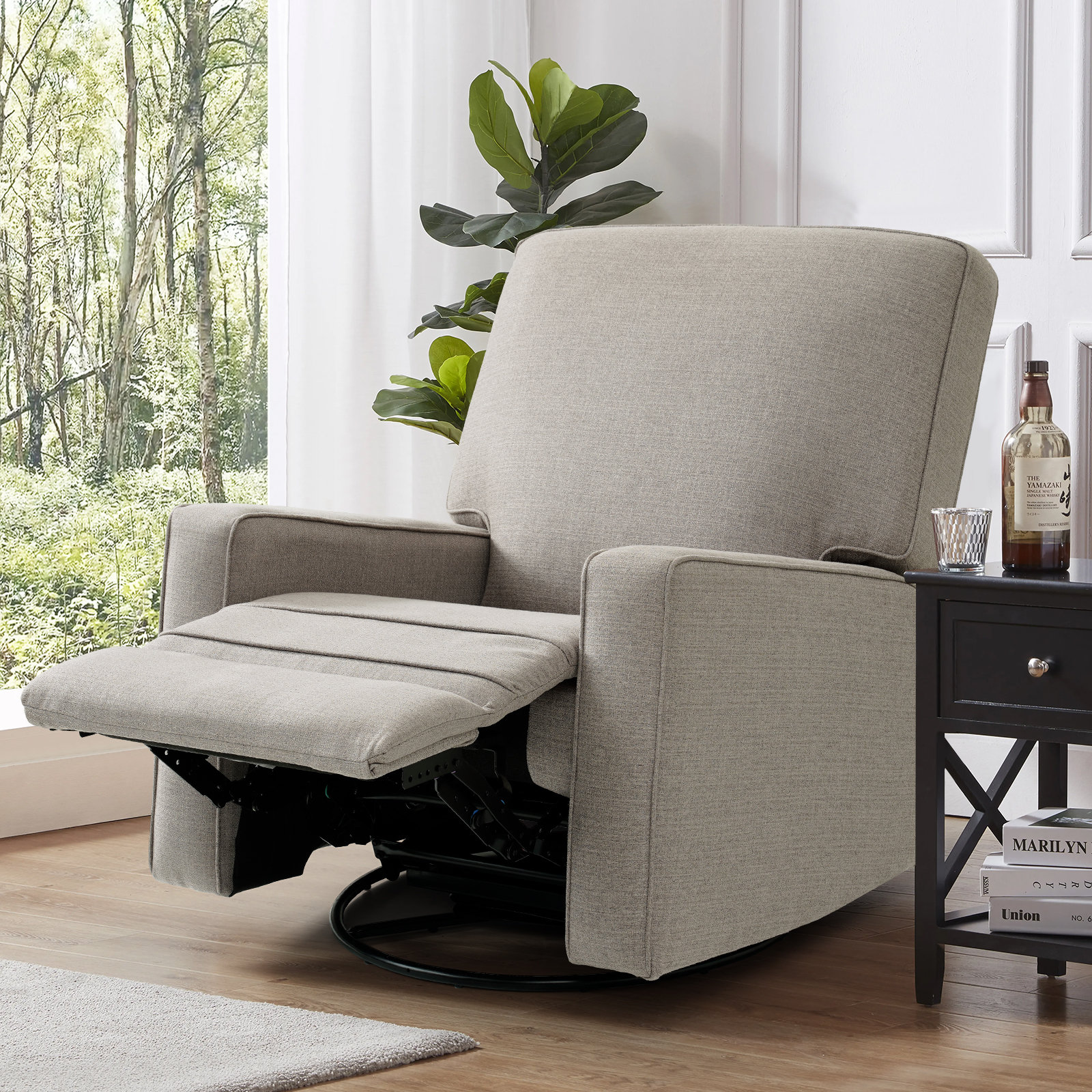 Latitude Run® Farnon Upholstered Rocking and Swivel Recliner & Reviews ...