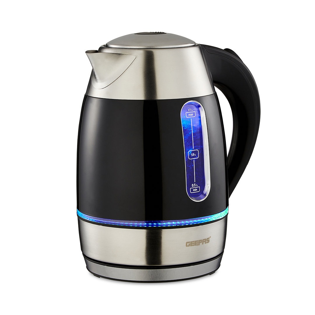 GEEPAS Illuminating Electric Kettle 1.7L Cordless Stainless Steel Jug ...