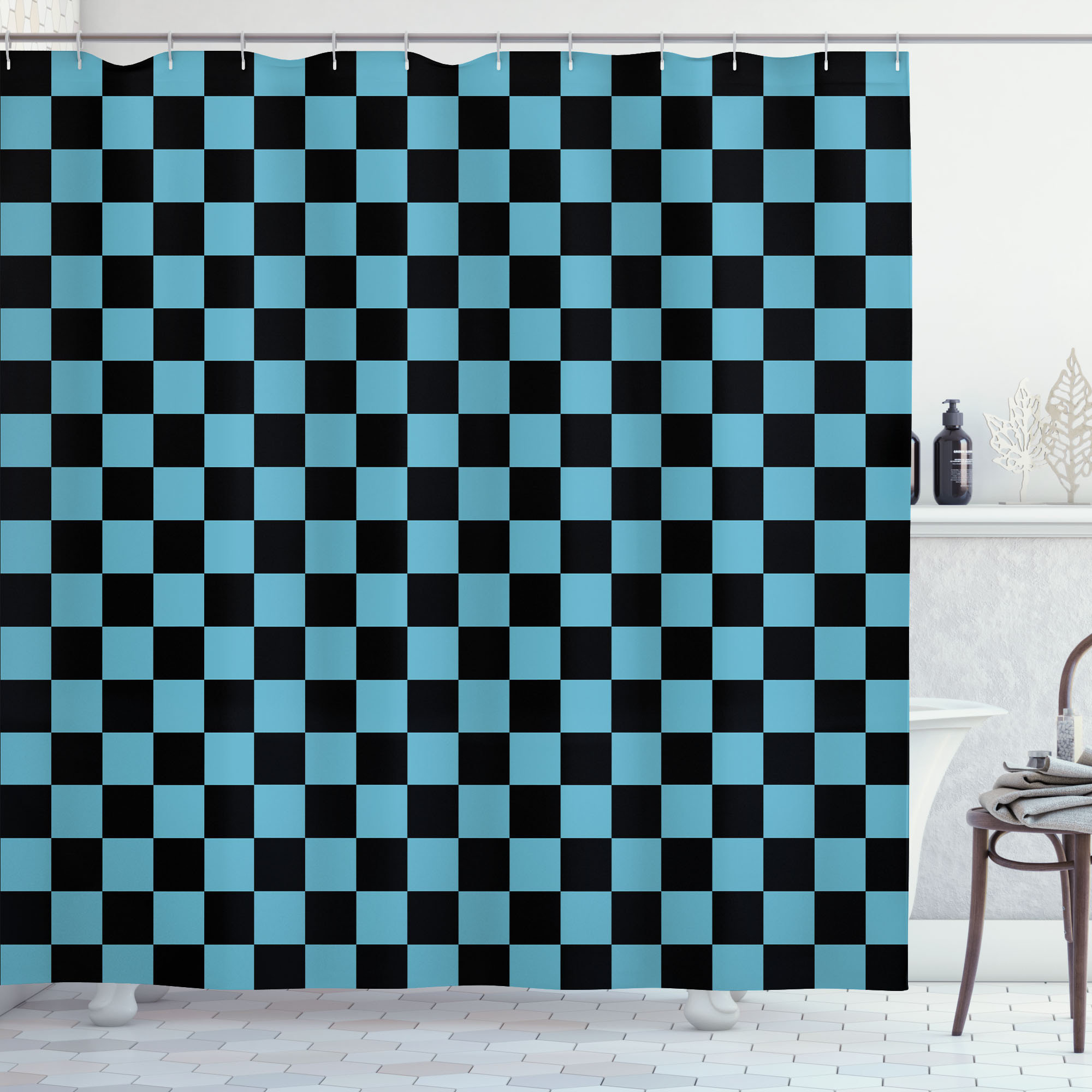 Ambesonne Checkers Game Shower Curtain with Hooks Included | Wayfair