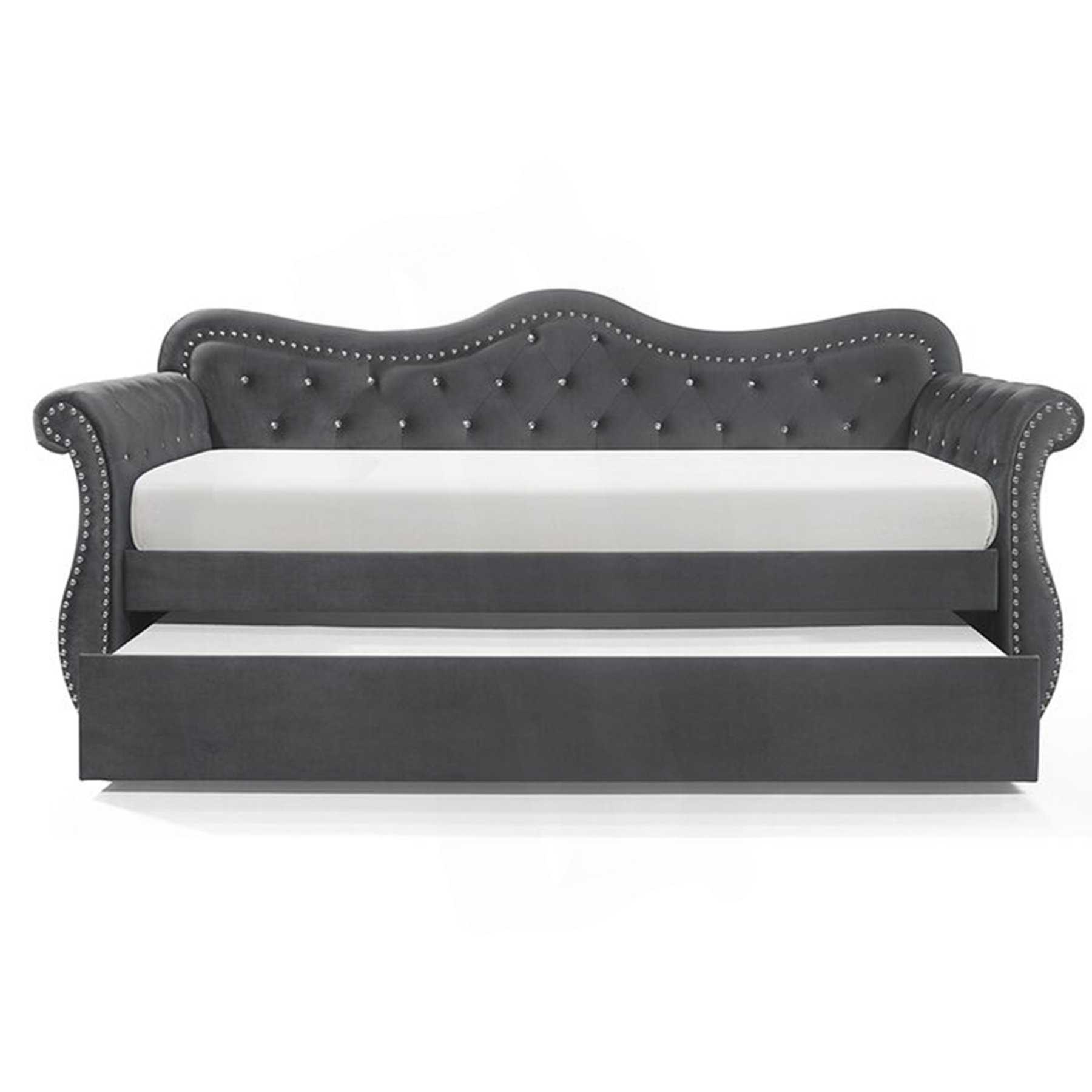 Hokku Designs Upholstered Daybed With Trundle, Guest Bed | Wayfair