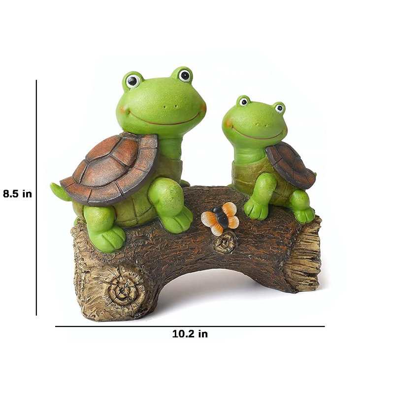 Trinx 10" Garden Statue Turtles Figurine-Cute Frog Face Turtles Resin ...