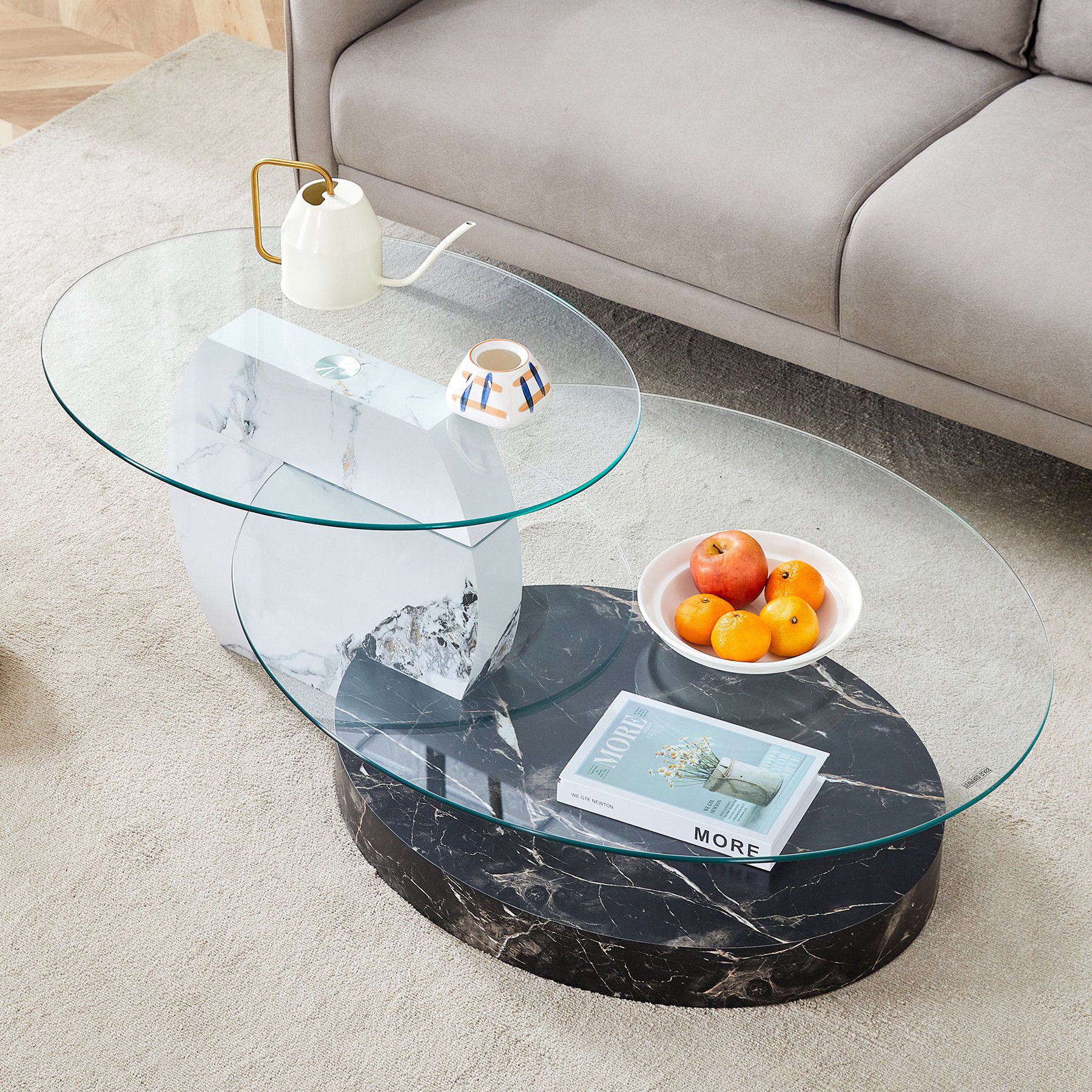 Ivy Bronx Contemporary Artistic Double Layer Coffee Table | Wayfair