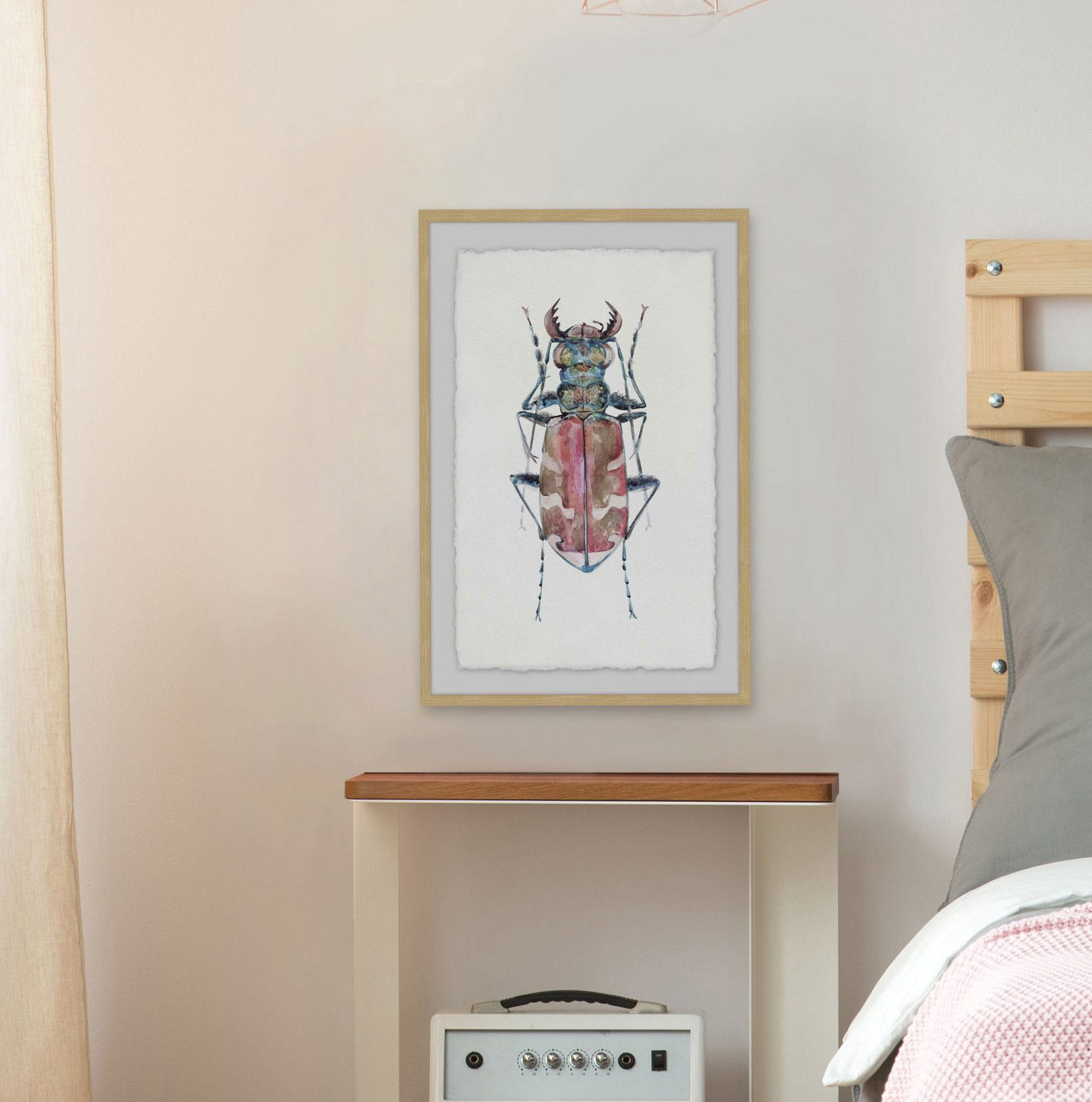 East Urban Home Pink Marbled Bug - Picture Frame Painting Print on ...