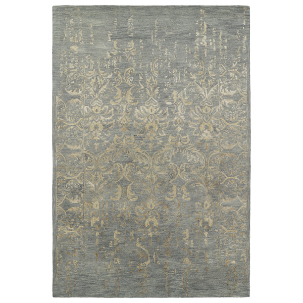 Bungalow Rose Doimo Hand-Tufted Pewter Green / Bronze Area Rug ...