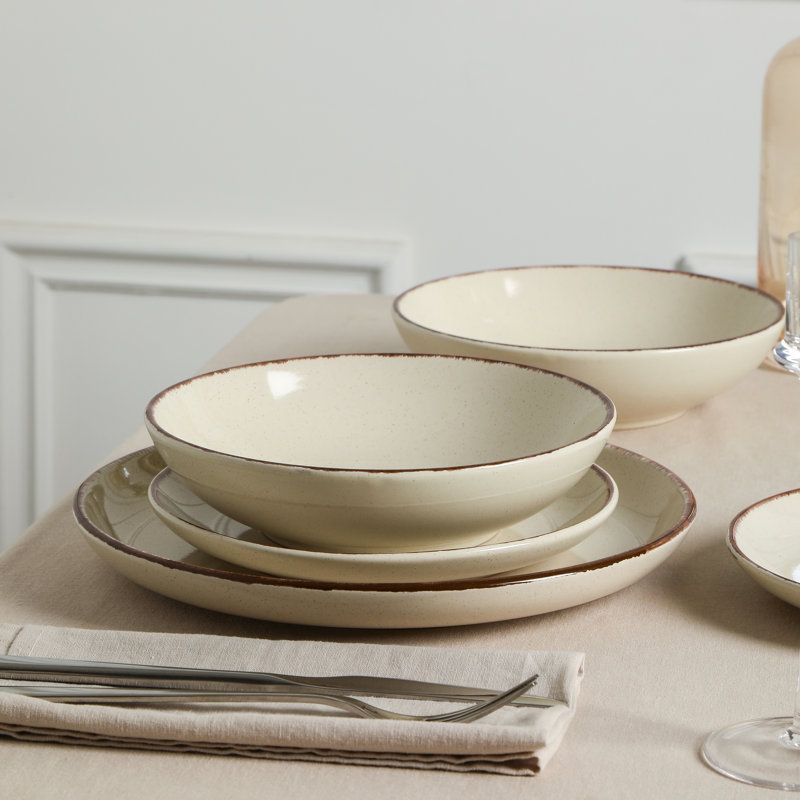 Earth & Clay Heath 24-Piece Dinnerware Set Stoneware | Wayfair