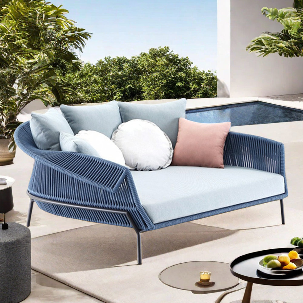 Elegant Home Furnishings.s Braided rope aluminum alloy patio daybed ...