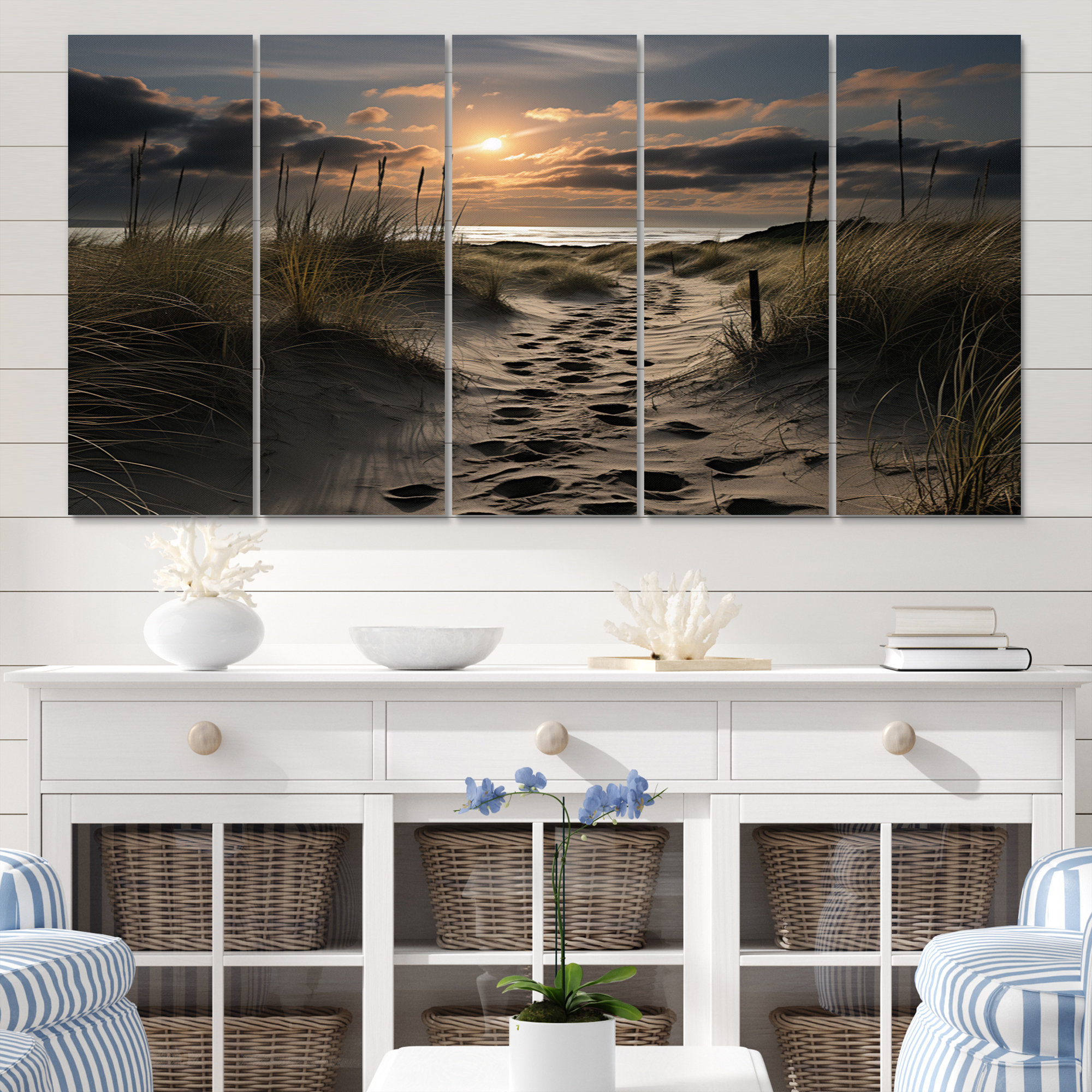 Highland Dunes Beach Photo Footprint In I - Nautical & Beach Wall Art ...