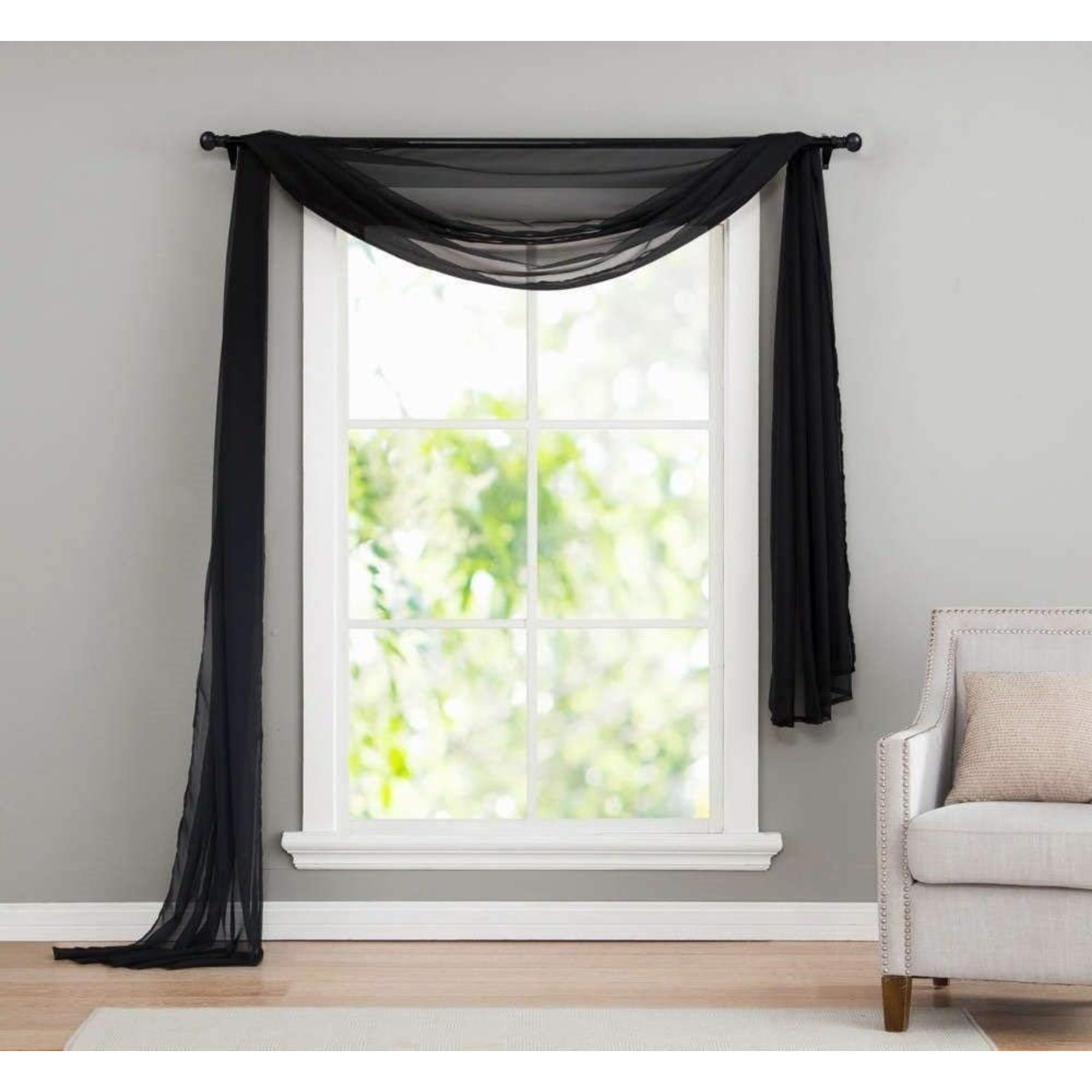 Ebern Designs Bult Polyester Sheer Window Scarf Panel | Wayfair