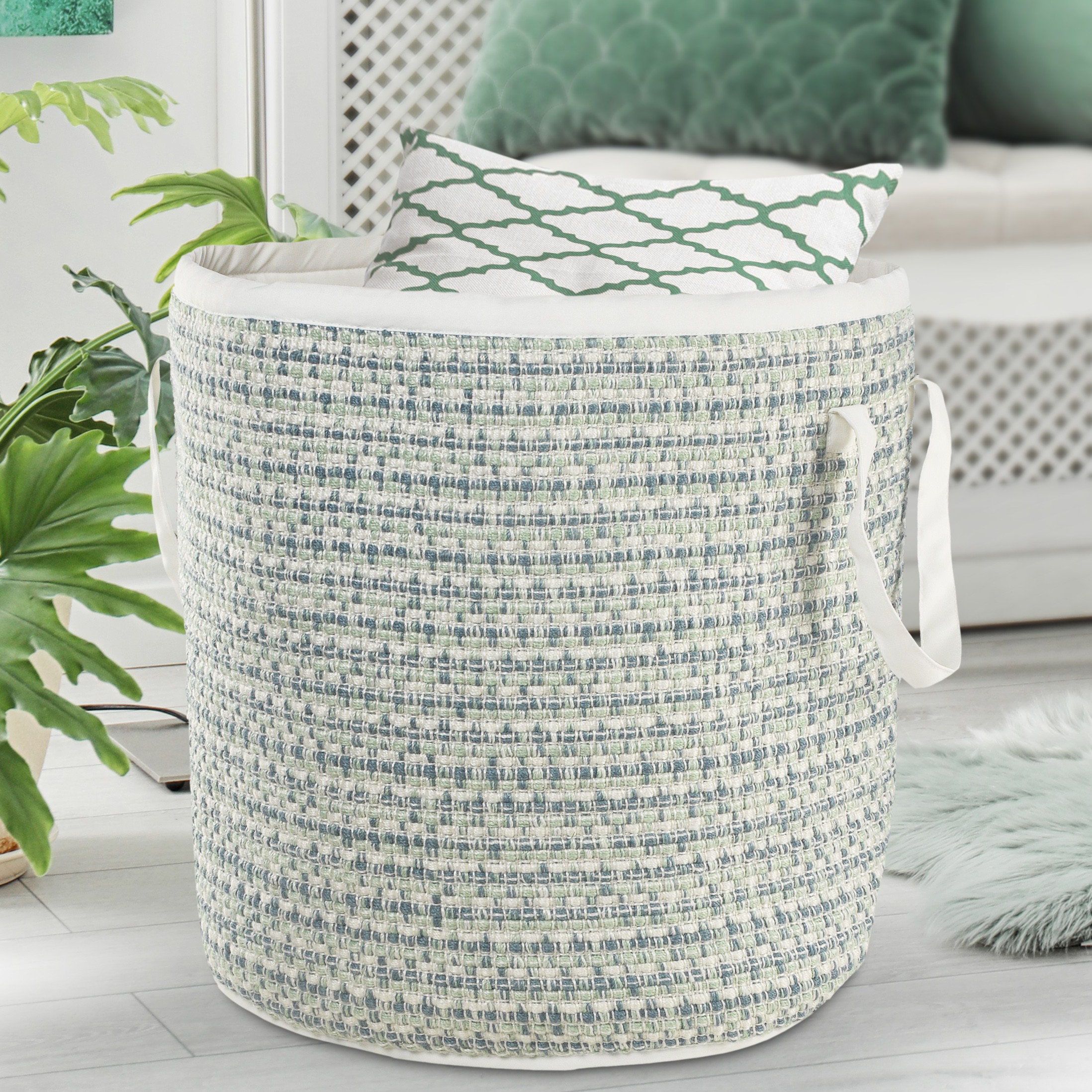 Rosecliff Heights Delight Indoor Outdoor Fabric Hamper Basket & Reviews ...