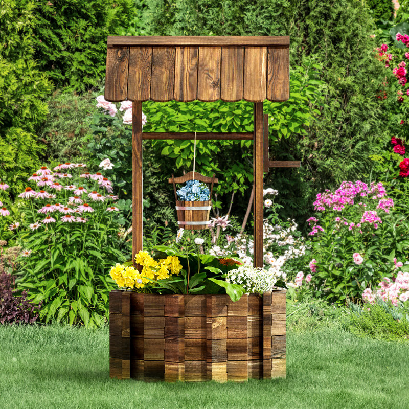 Millwood Pines Brenan 46.3"Hx22"W Decorative Wooden Wishing Well ...
