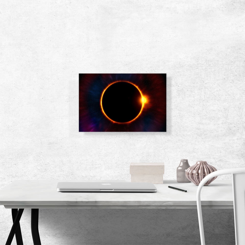 ARTCANVAS Solar Eclipse Moon Blocking Out Sun Rectangle - Wrapped ...