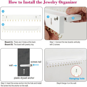 Mercer41 Wood Wall Mounted Jewelry Box | Wayfair